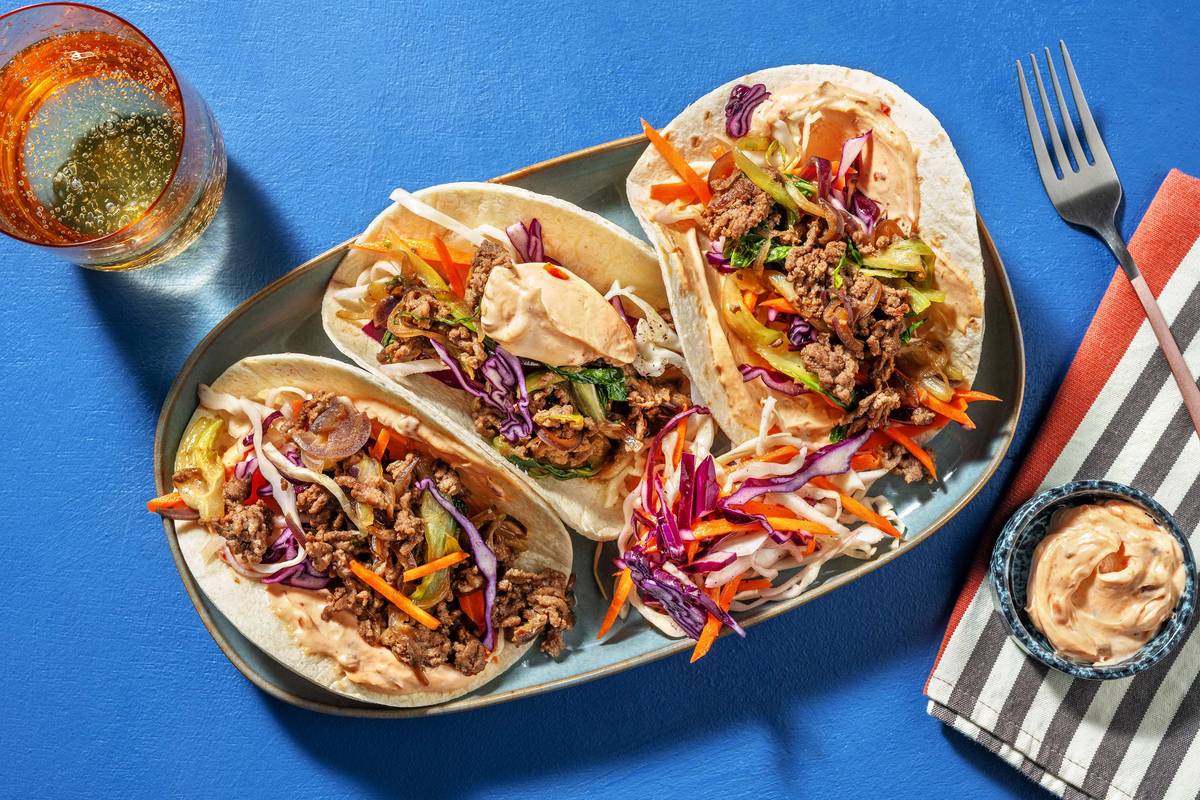 Tacos de bœuf aux saveurs asiatiques Recette | HelloFresh
