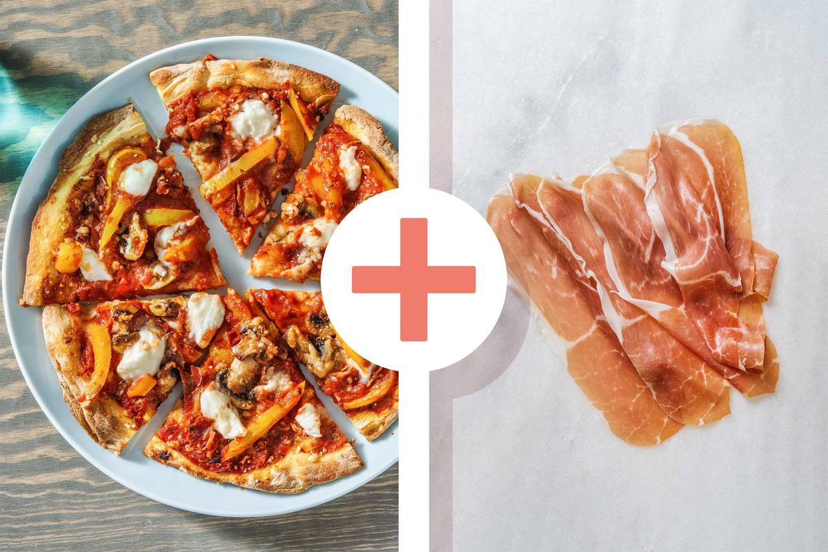 Pizza sur pain plat à la mozzarella de bufflonne Recette | HelloFresh