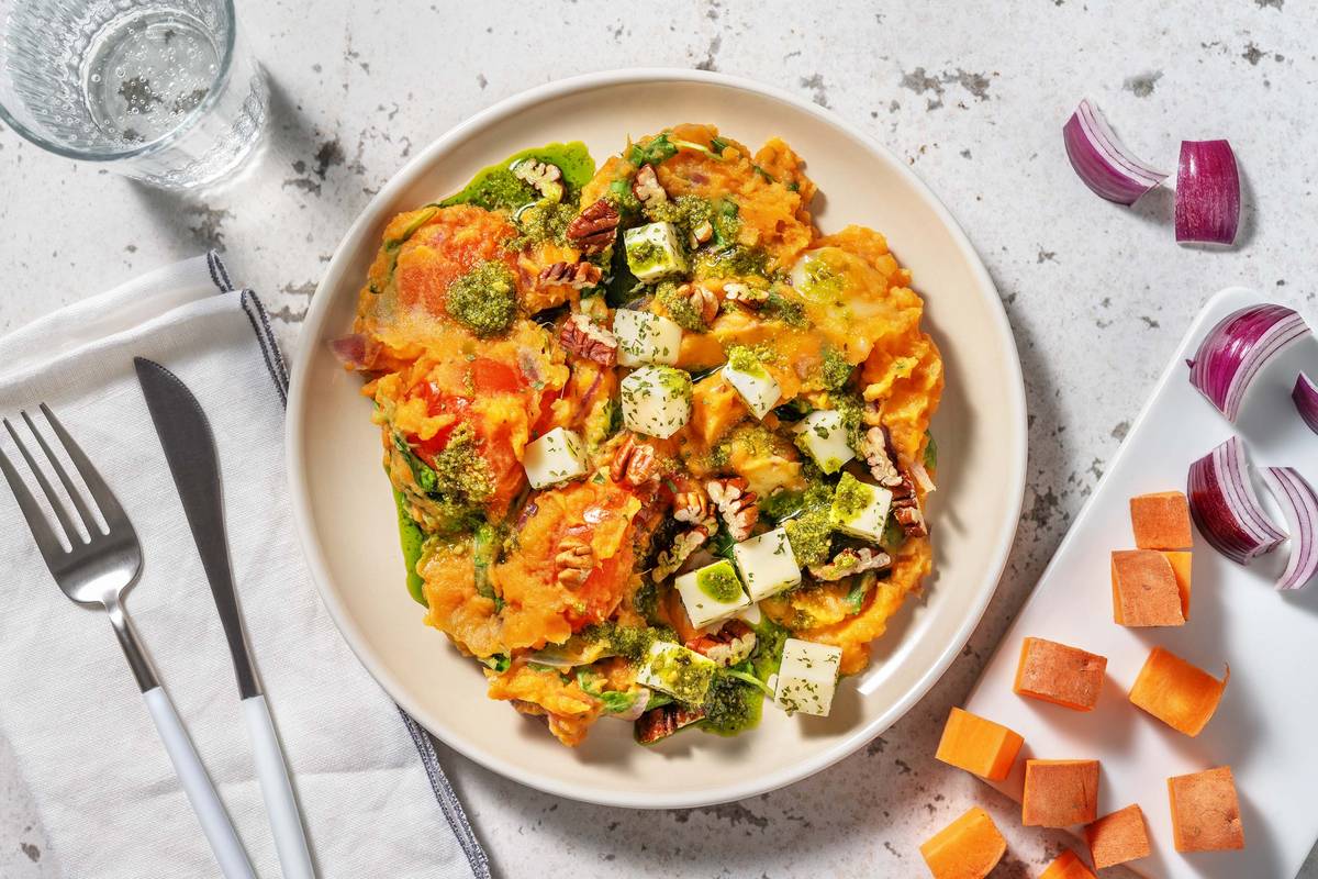 Stoemp de patate douce au fromage aux herbes Recette | HelloFresh