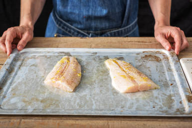 Coley with Roasted Potatoes and Broccoli Recipe | HelloFresh