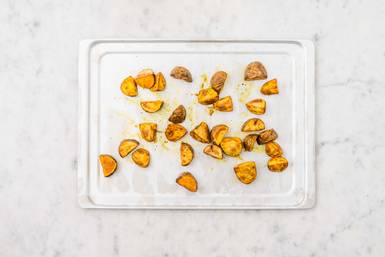 Curried Crispy Chicken Breast and Turmeric Roast Potatoes Recipe ...