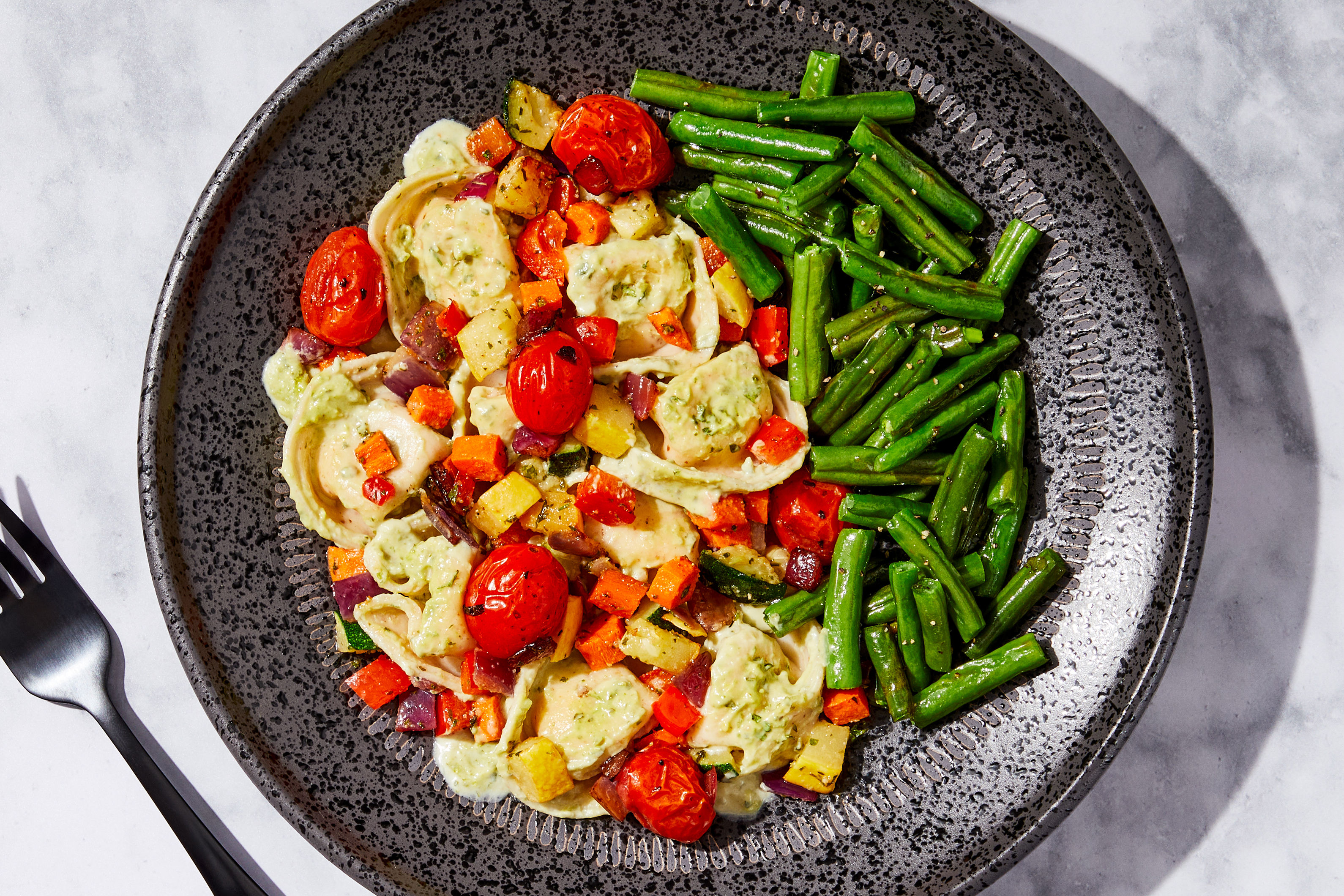 Roasted Veggie & Pesto Tortellini Recipe | HelloFresh