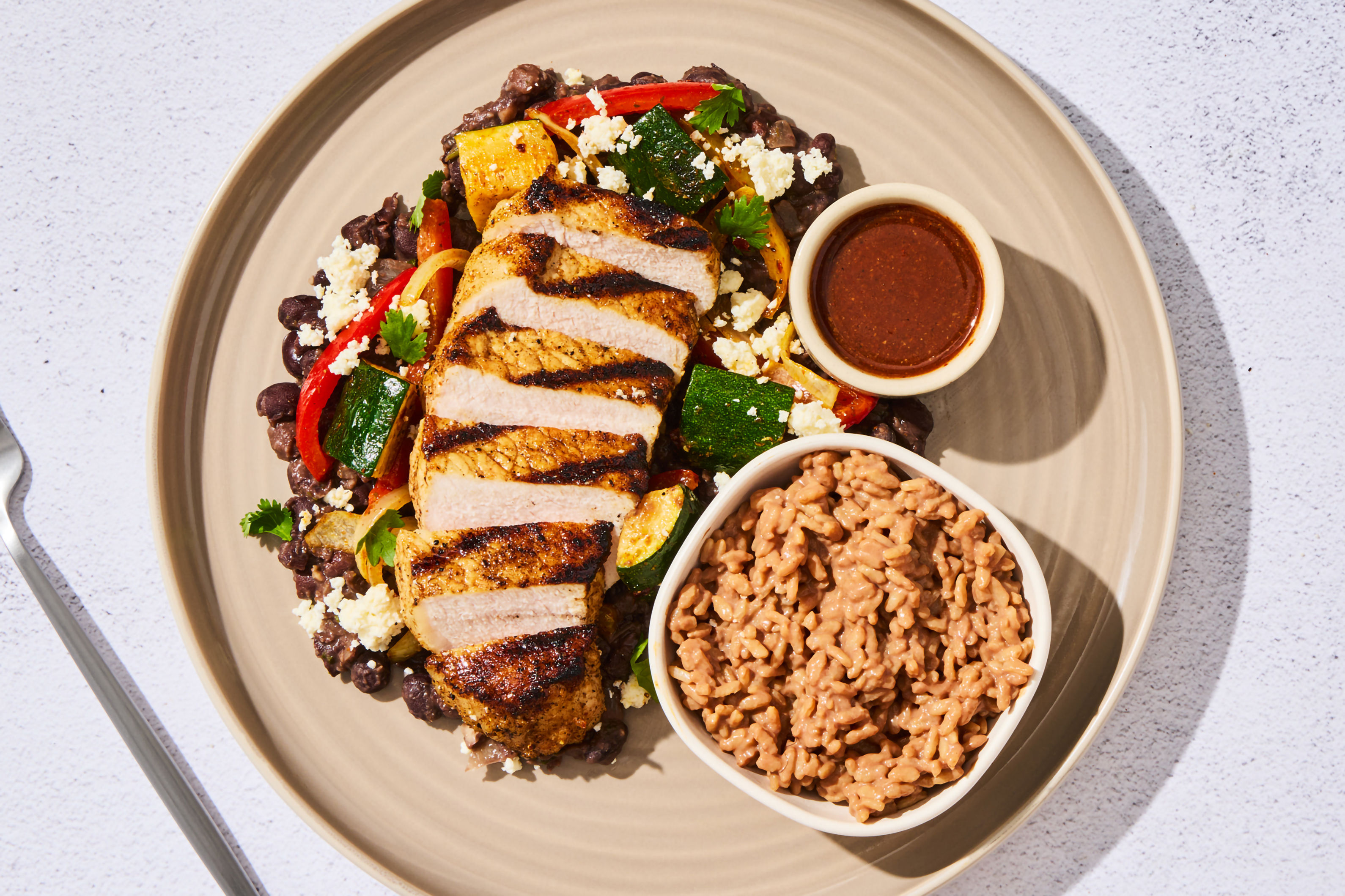 Tex-Mex Pork Chop & Chocolate Rice Pudding Recipe | HelloFresh