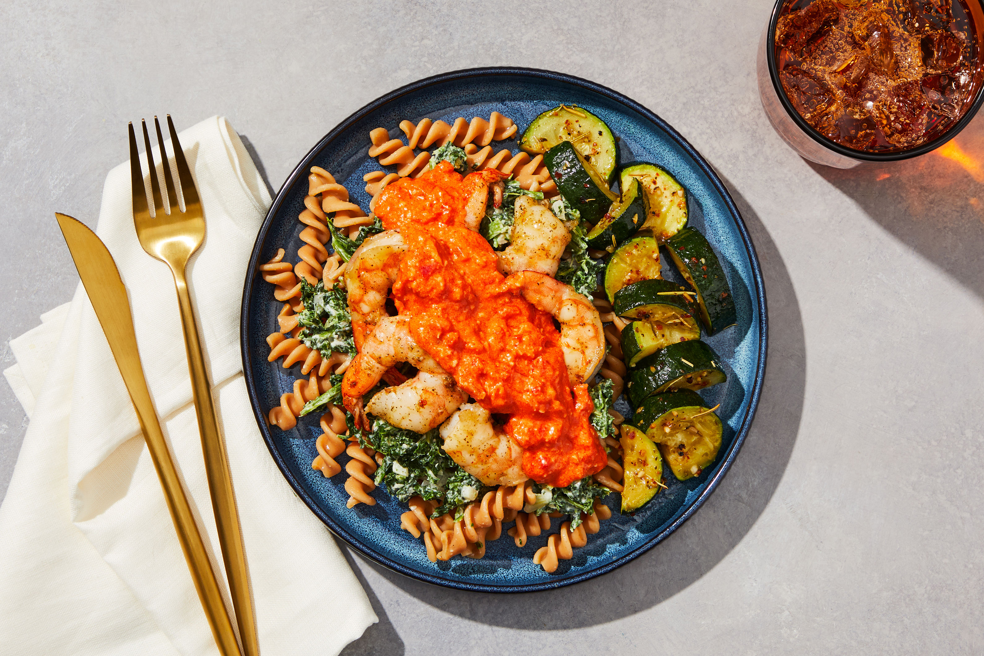Spinach & Sun-Dried Tomato Shrimp Fusilli Recipe | HelloFresh
