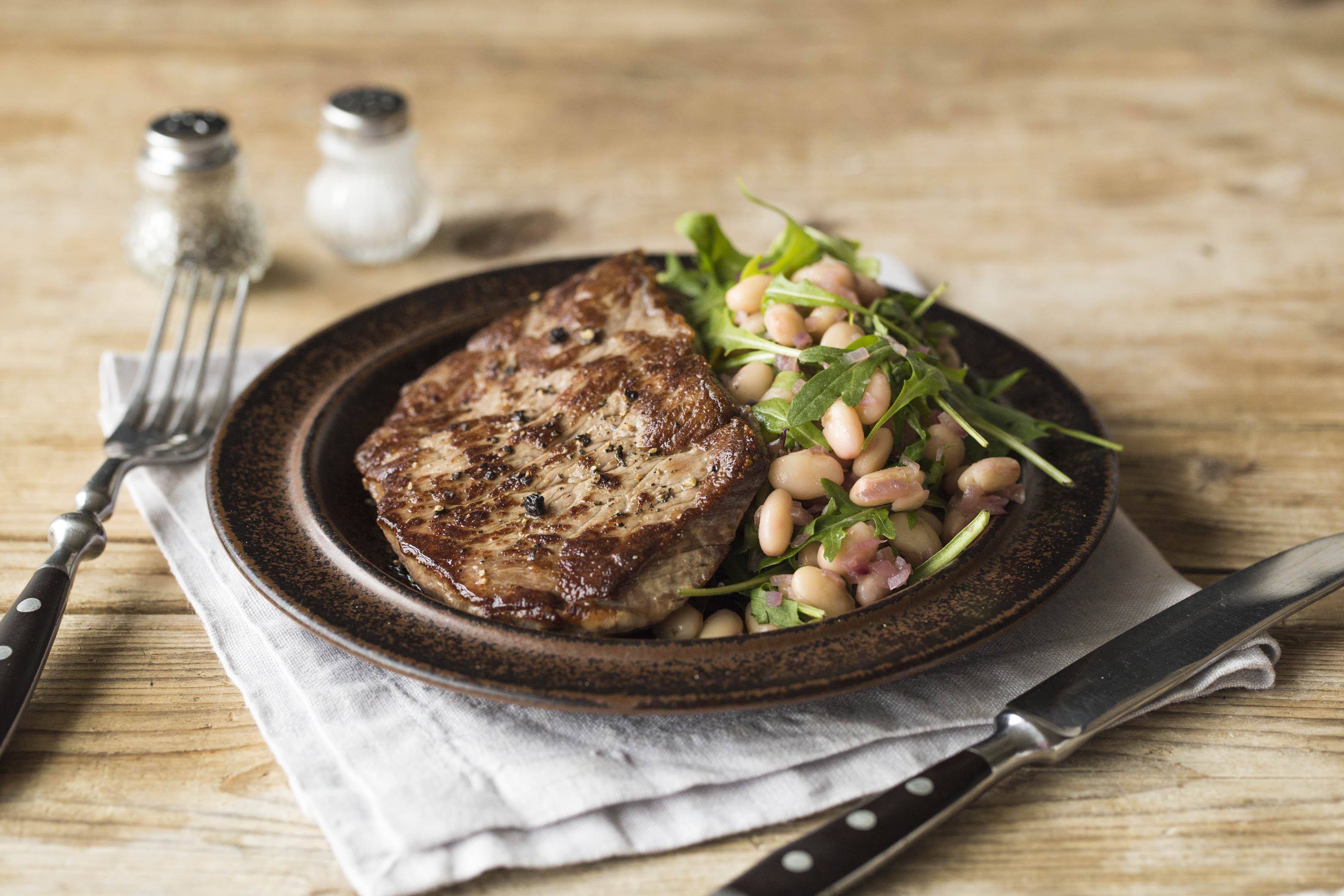 Grilled Porterhouse Steak with Italian Cannellini & Rocket Recipe ...
