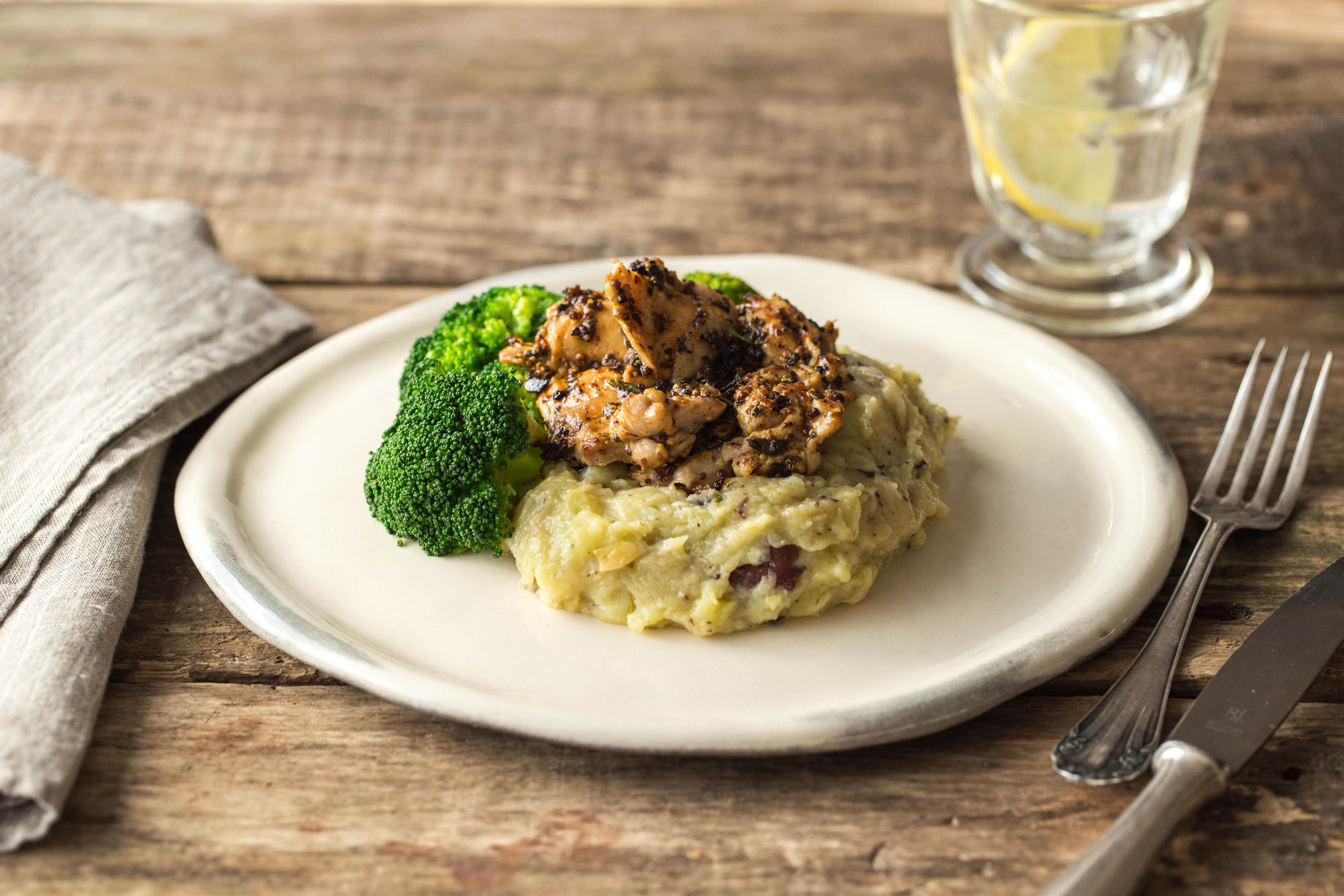 Mustard & Rosemary Crusted Chicken with Olive Mash Recipe | HelloFresh