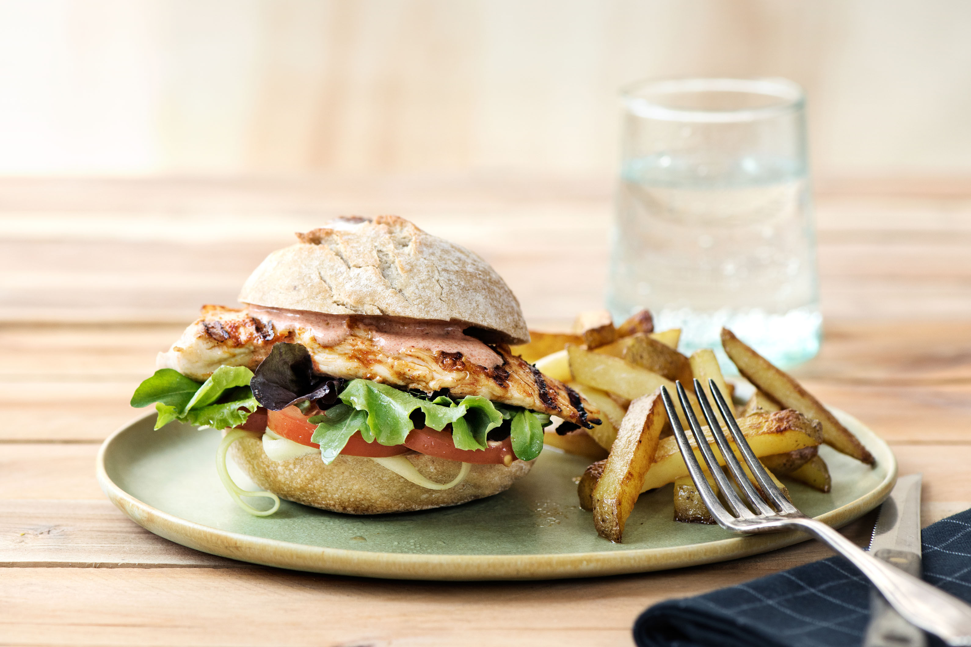 Family Bollywood Chicken Burger with Potato Fries Recipe | HelloFresh