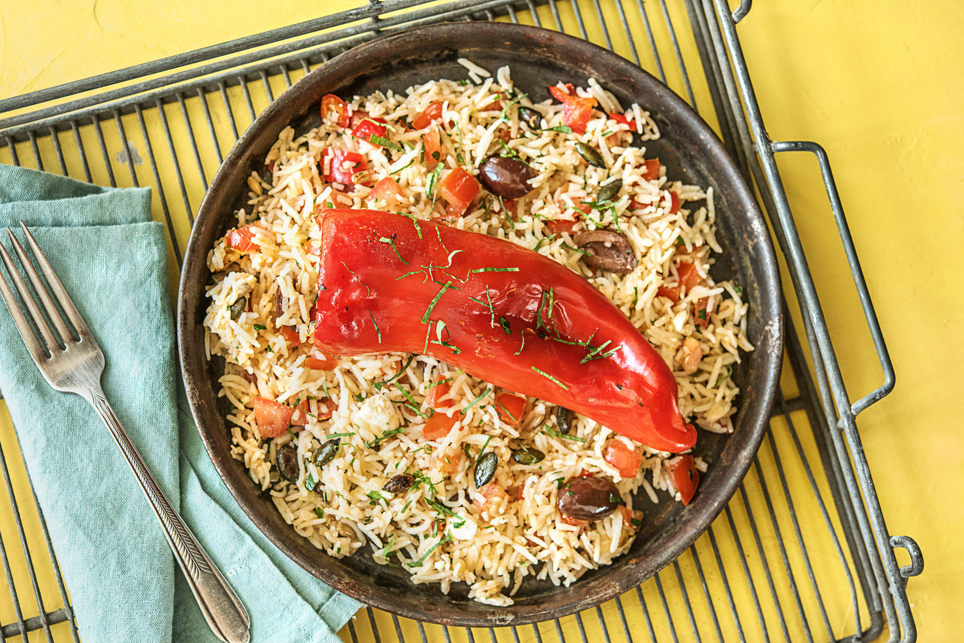 Poivron pointu farci au riz et à la feta Recette | HelloFresh