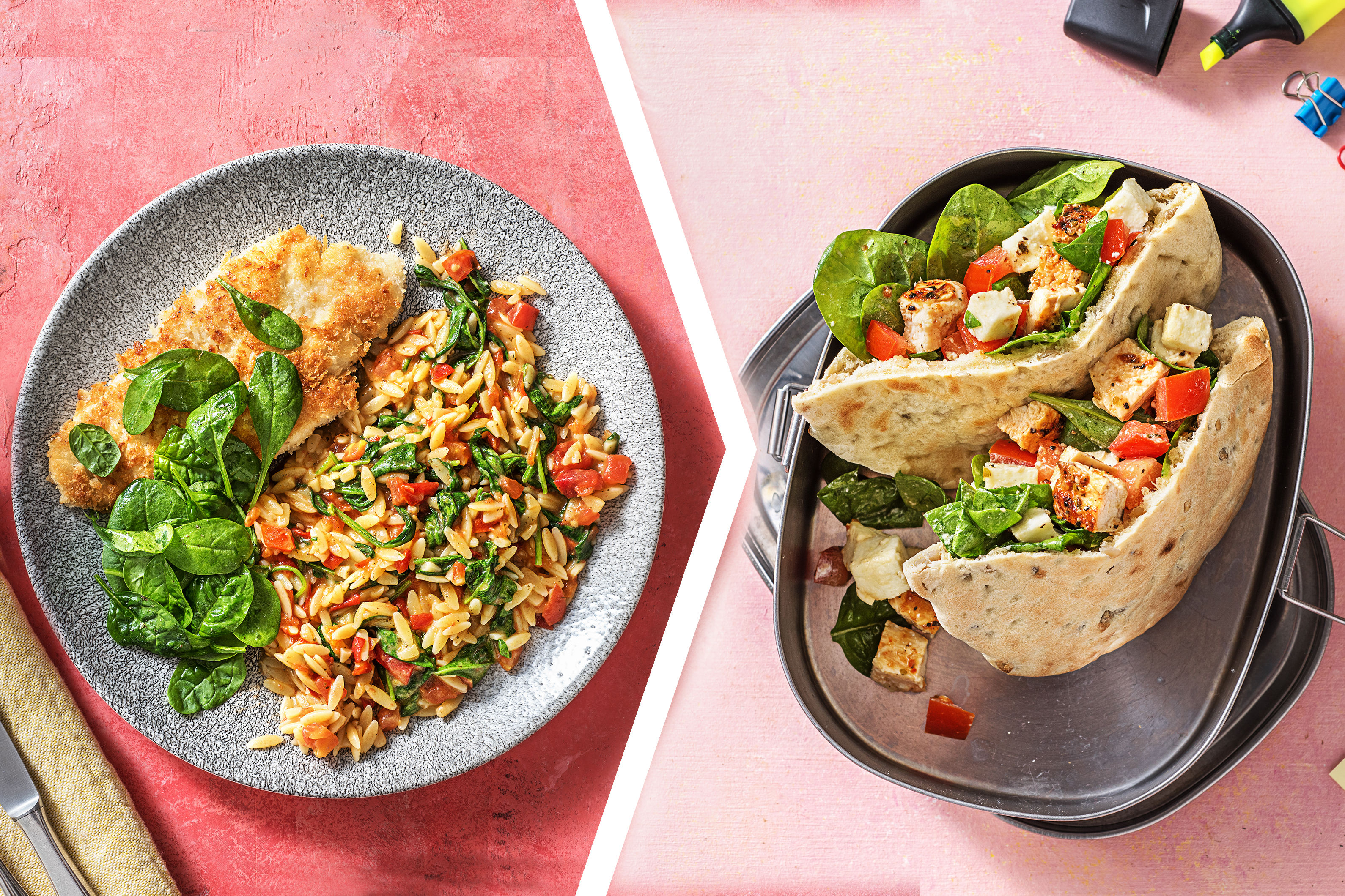 Chicken Schnitzel Dinner Plus Pita Sandwich Lunch Recipe | HelloFresh