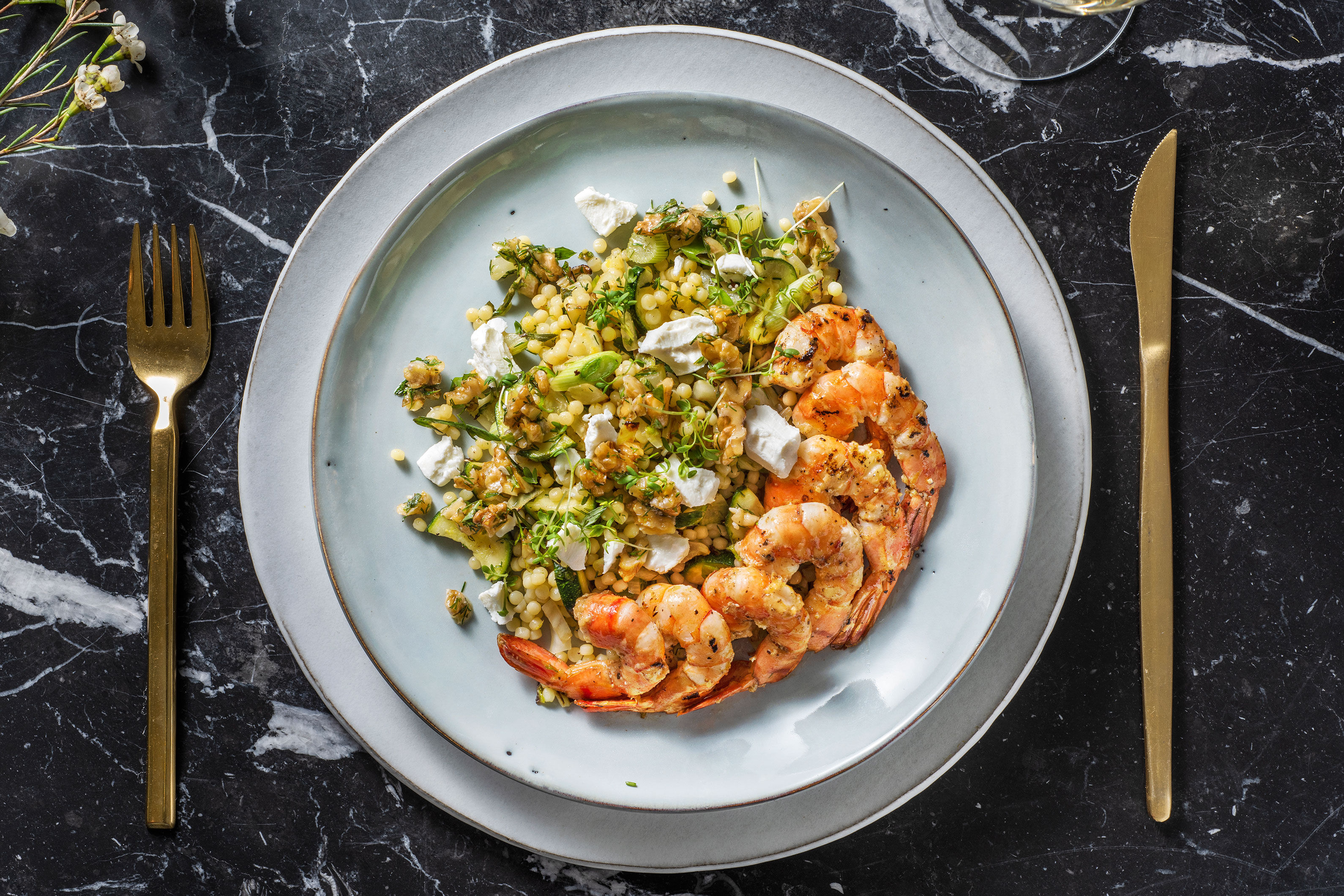 Grosses crevettes au citron et à l'ail Recette | HelloFresh