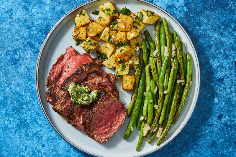 Seared Steaks with Herb-Garlic Butter Recipe | HelloFresh