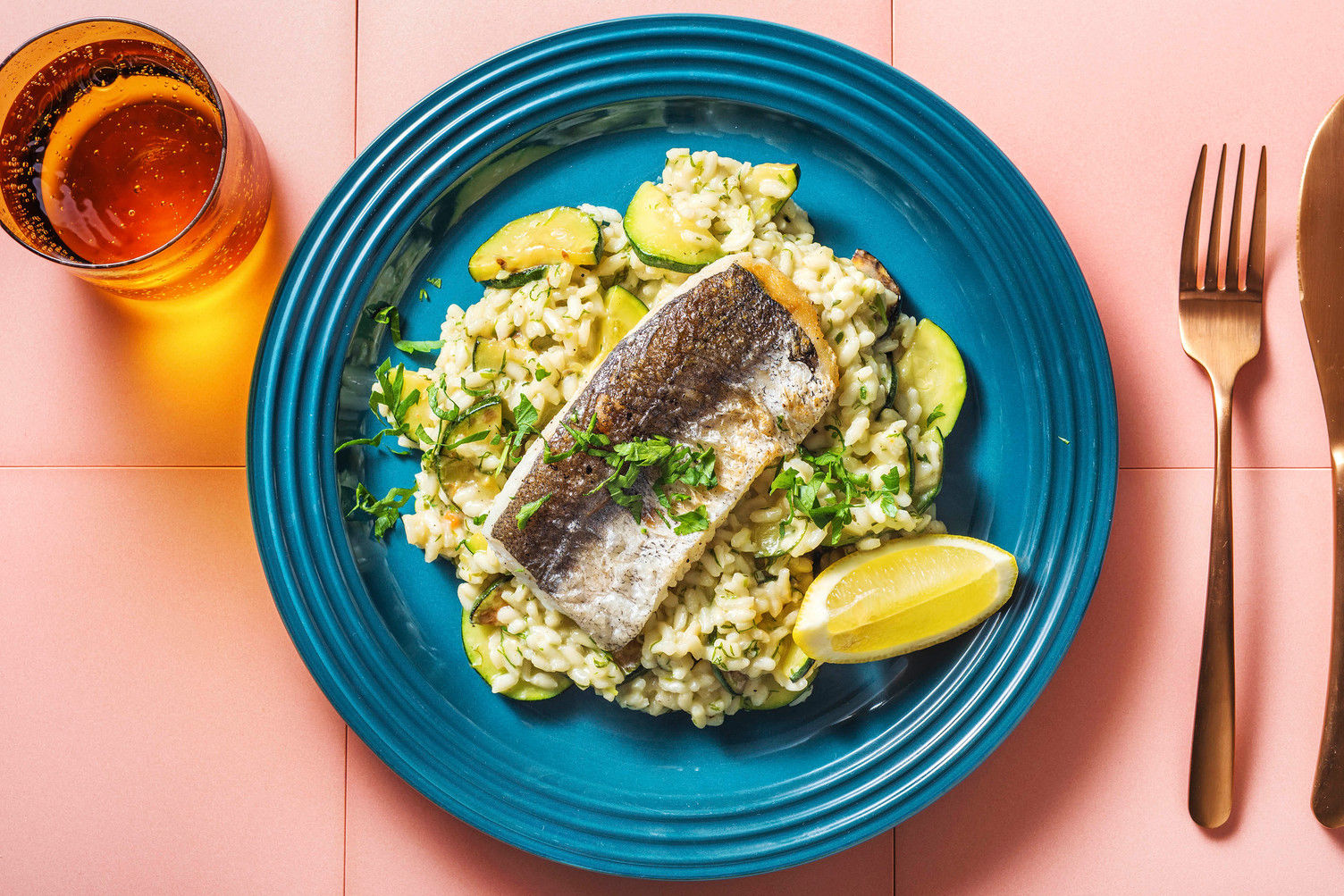 Gebratener Seehecht auf Risotto Rezept | HelloFresh