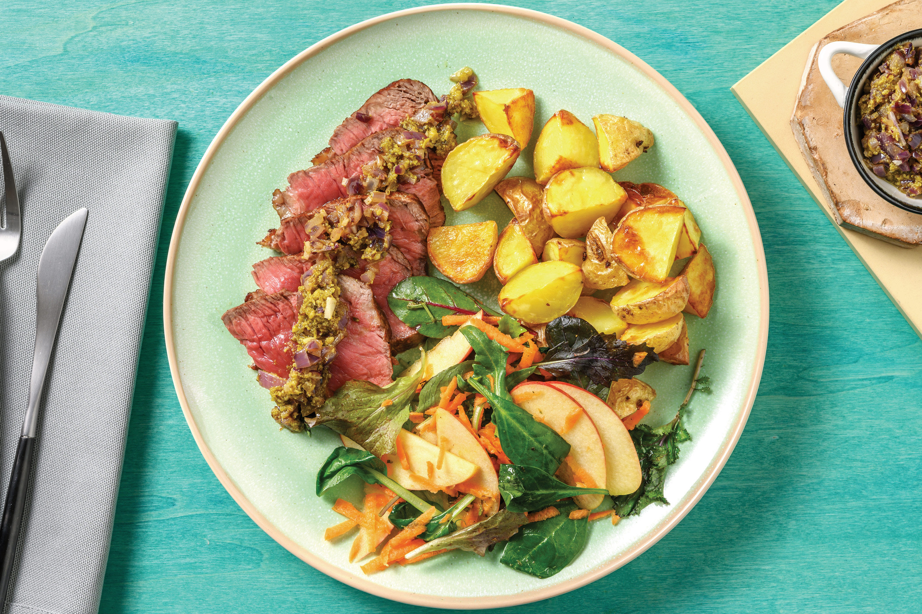 Roasted Lamb Rump & Pesto Butter Sauce Recipe | HelloFresh