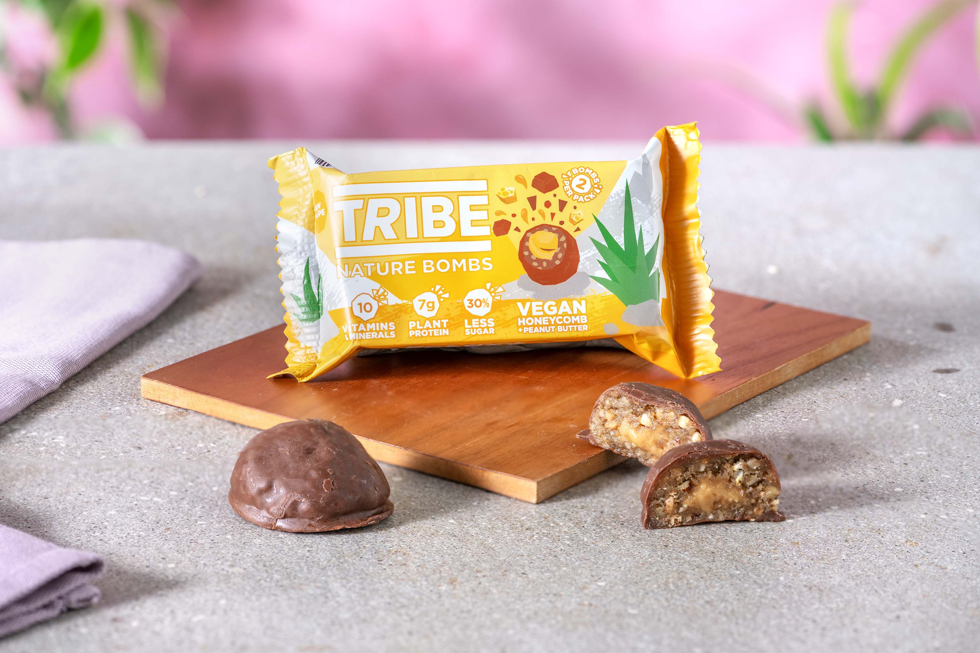 Tribe Nature Bomb Vegan Honeycomb & Almond Butter FR/NL (40g) Recept ...
