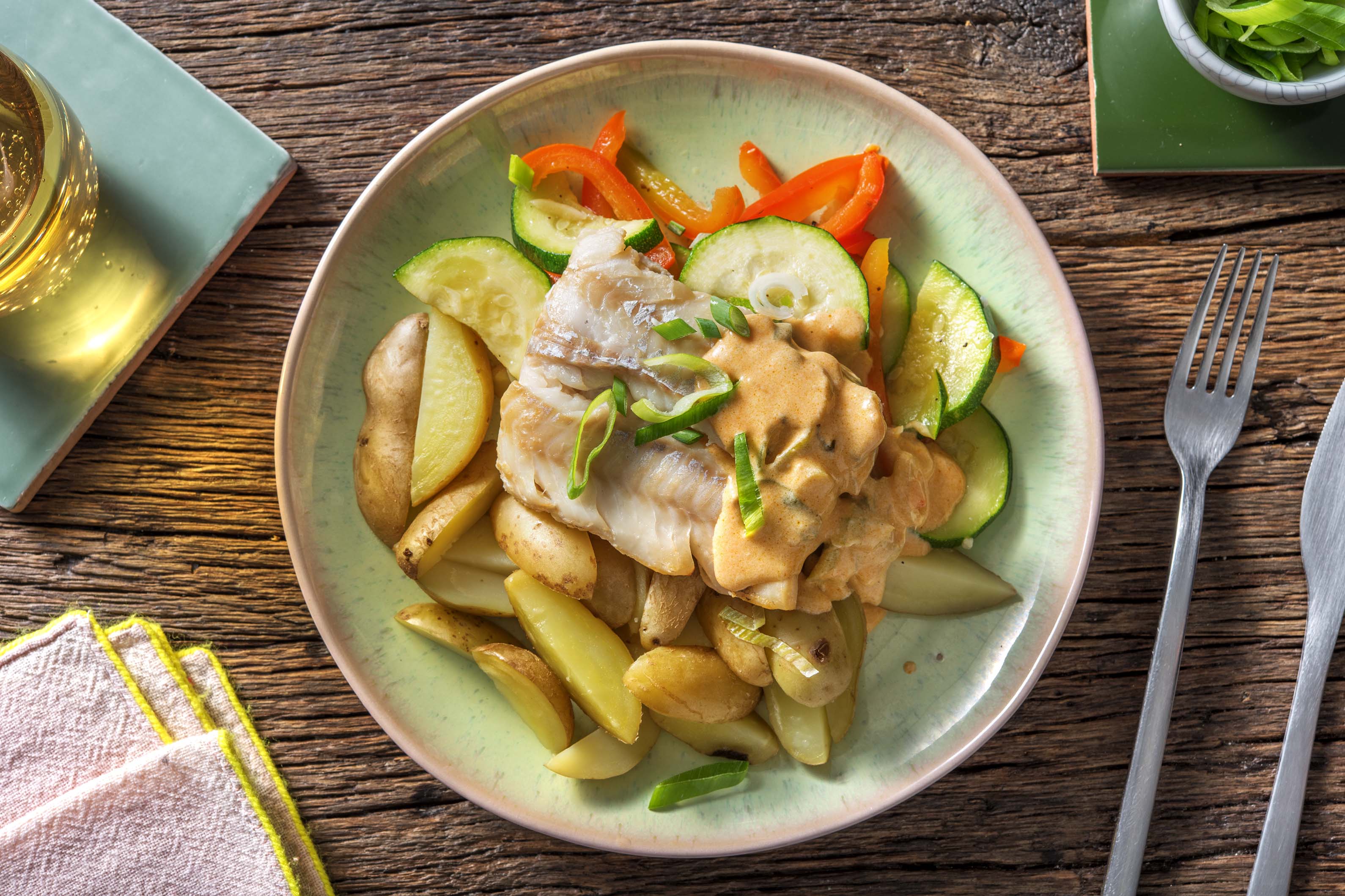 Pochierter Seehecht in Tomatenrahm Rezept | HelloFresh
