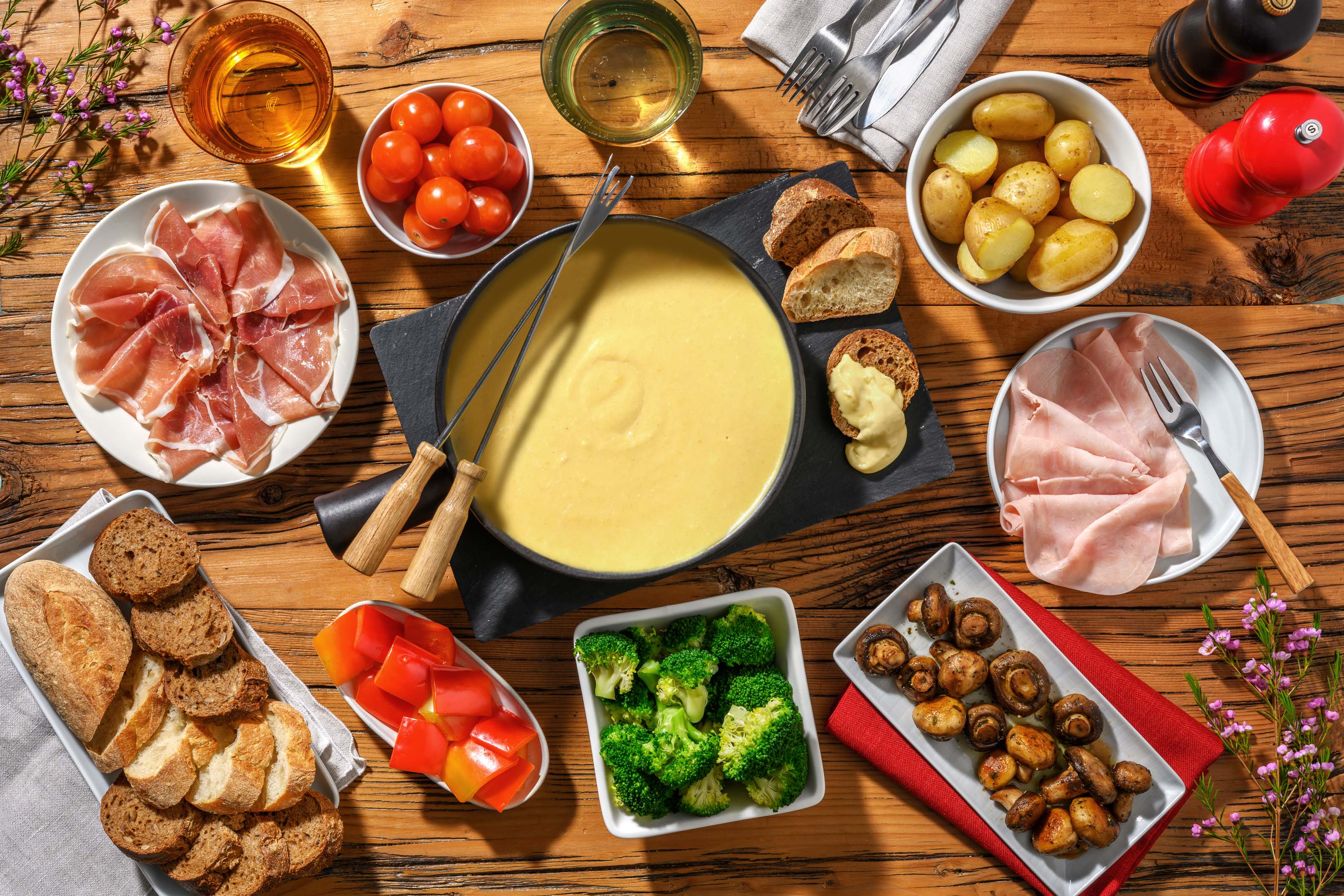 Box fondue | Fondue maison aux 3 fromages Recette | HelloFresh