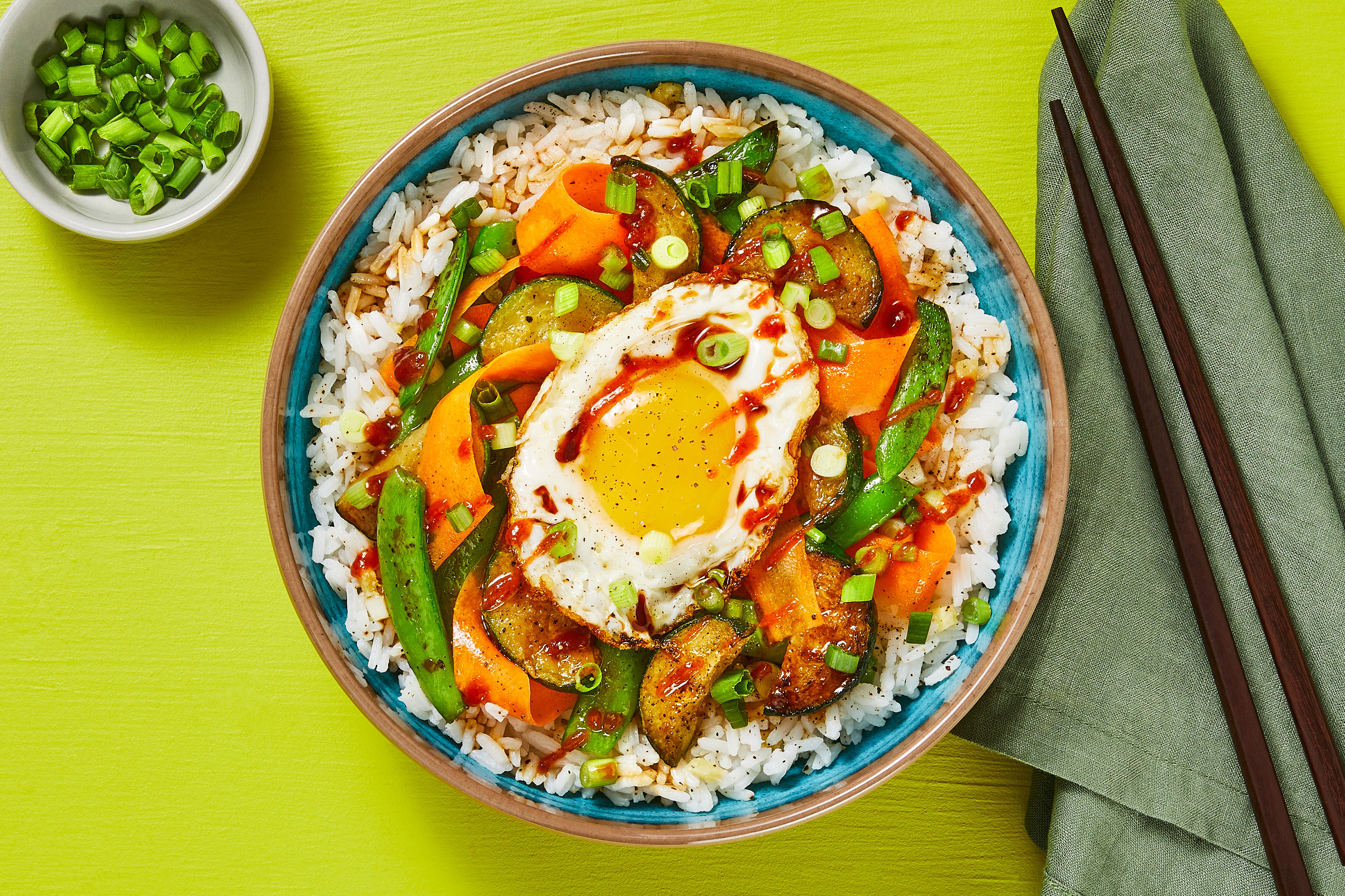 Zucchini & Snap Pea Bibimbap Bowls Recipe | HelloFresh