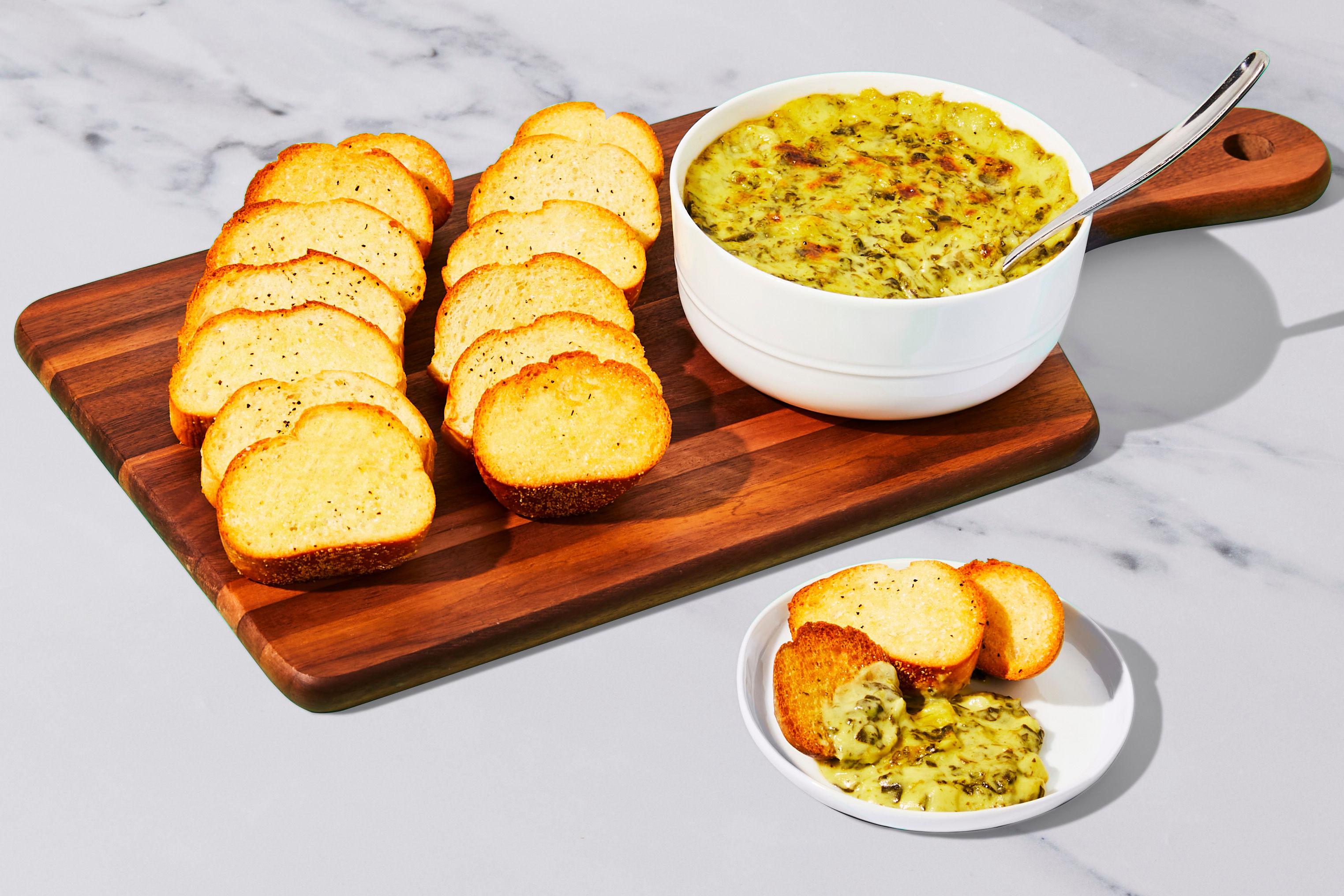 Spinach Artichoke Dip with Toasted Baguettes Recipe | HelloFresh