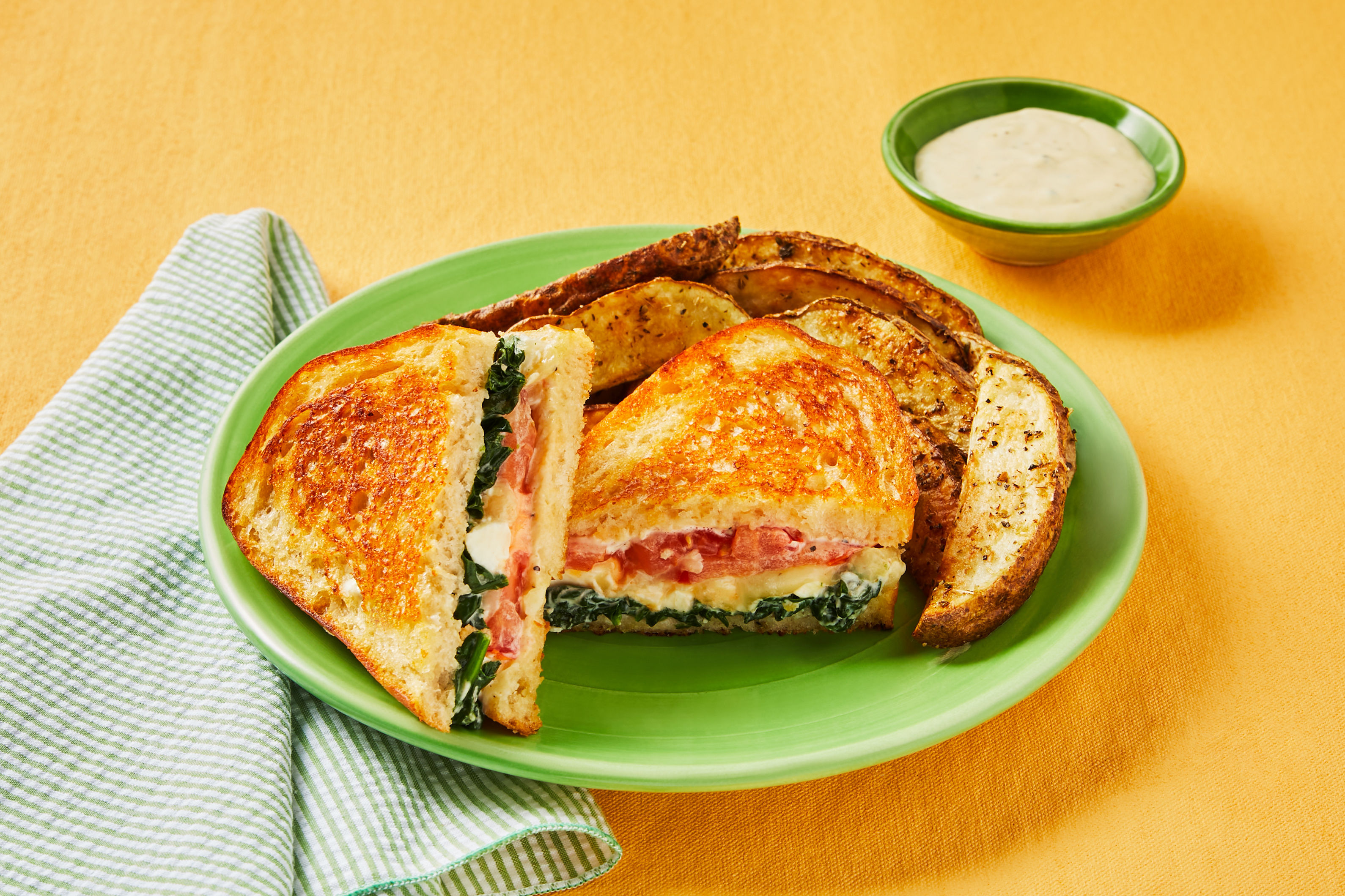 Cheesy Kale, Tomato & Feta Panini Recipe | HelloFresh