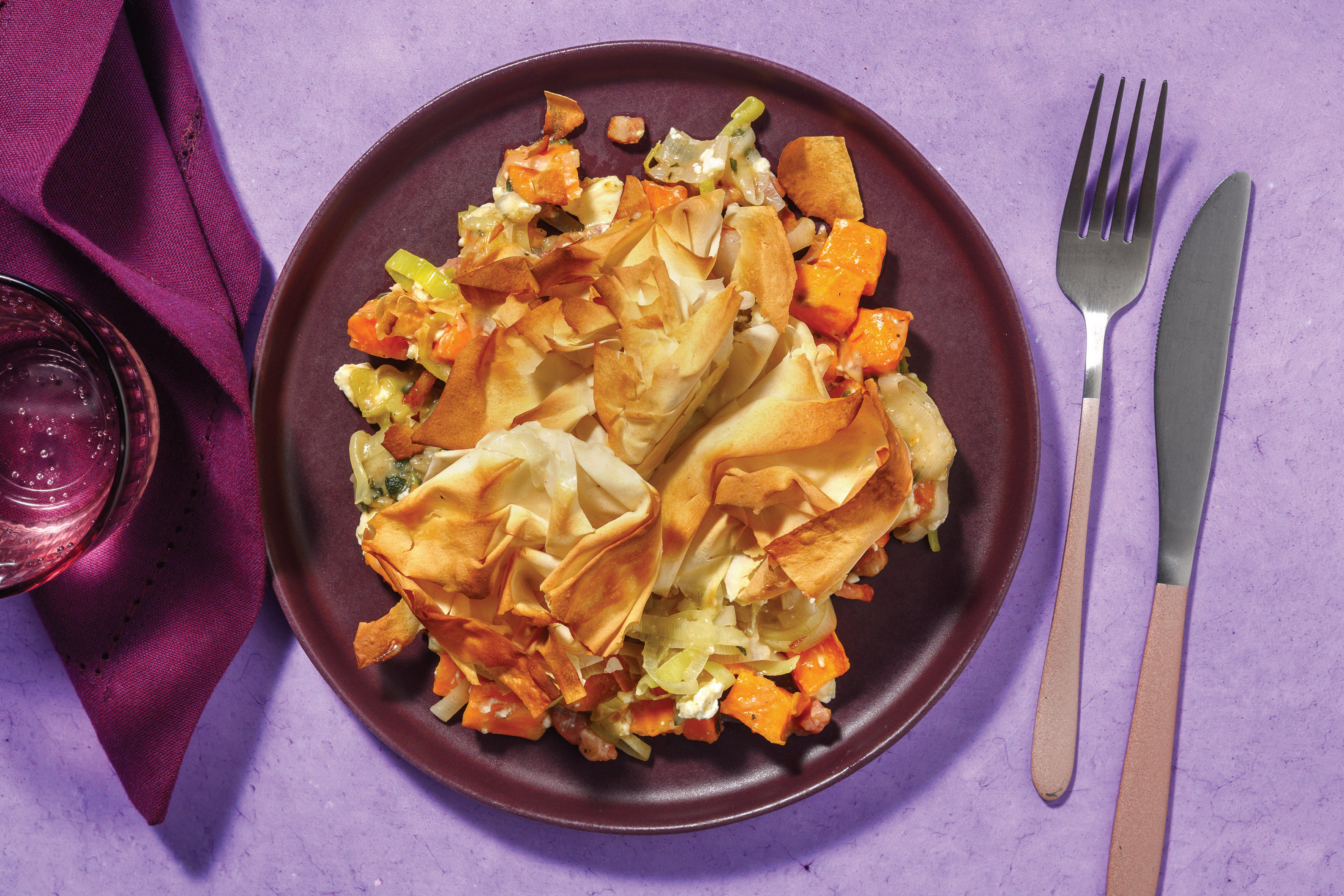 Bacon, Feta & Pumpkin Filo Pie Recipe | HelloFresh