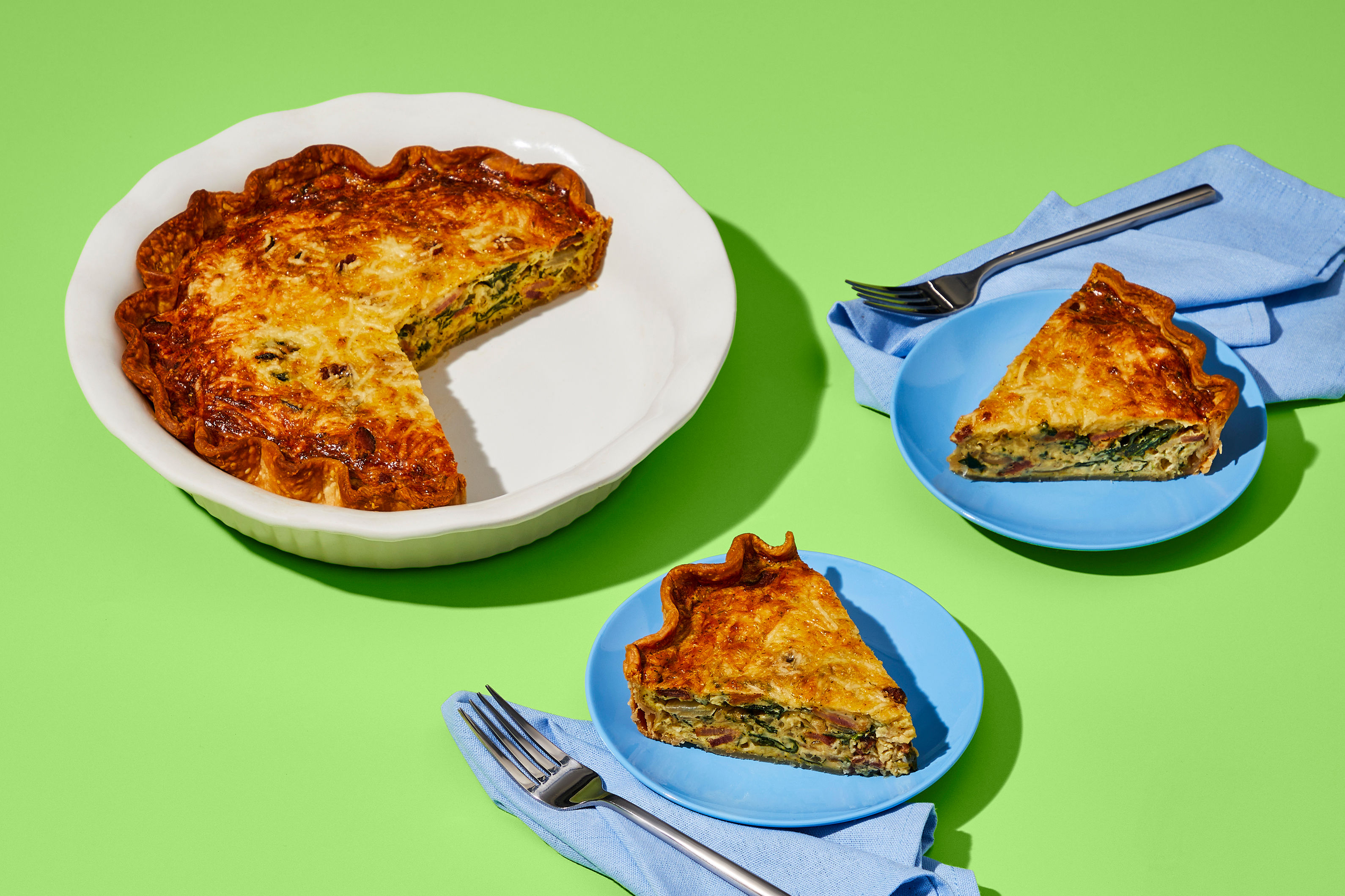 Garden Ranch Spinach & Bacon Quiche Recipe | HelloFresh