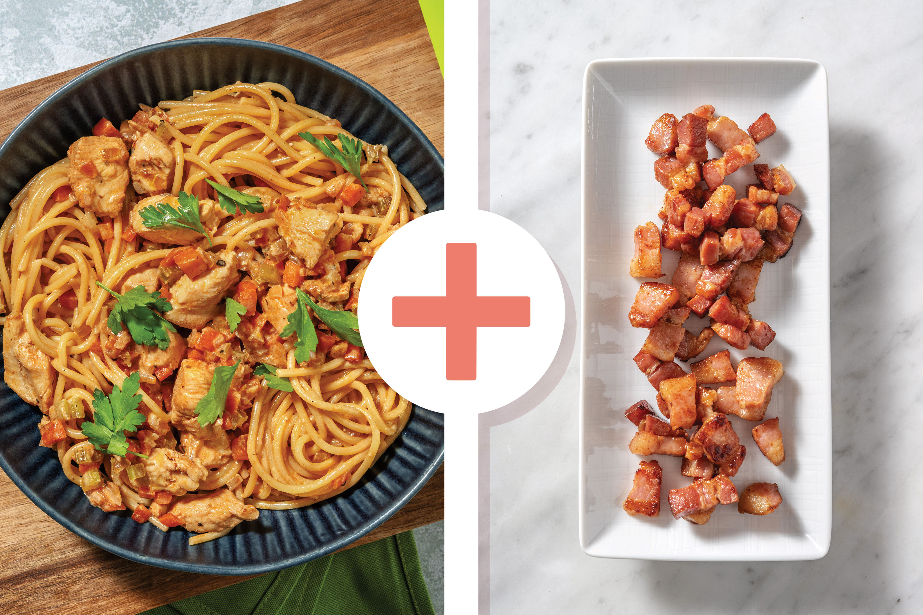 Easy Creamy Chicken & Bacon Spaghetti Recipe | HelloFresh