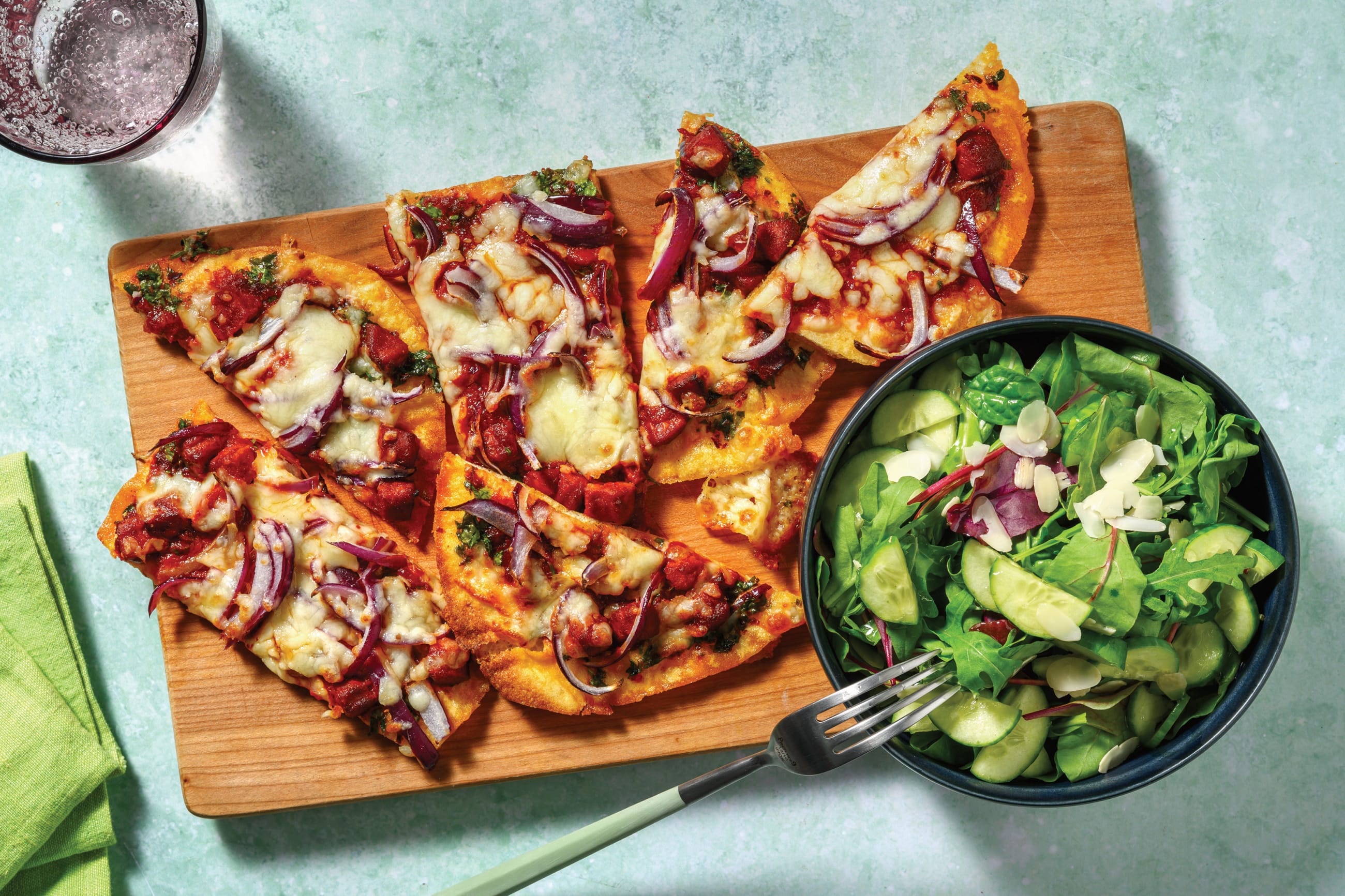 Quick Chorizo & Chimichurri Flatbread Pizza Recipe | HelloFresh