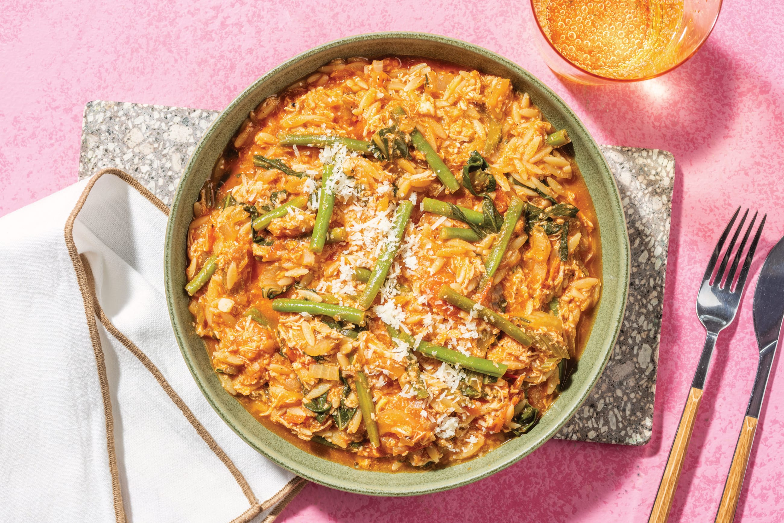 One-Pot Italian Chicken, Green Bean & Risoni Stew Recipe | HelloFresh