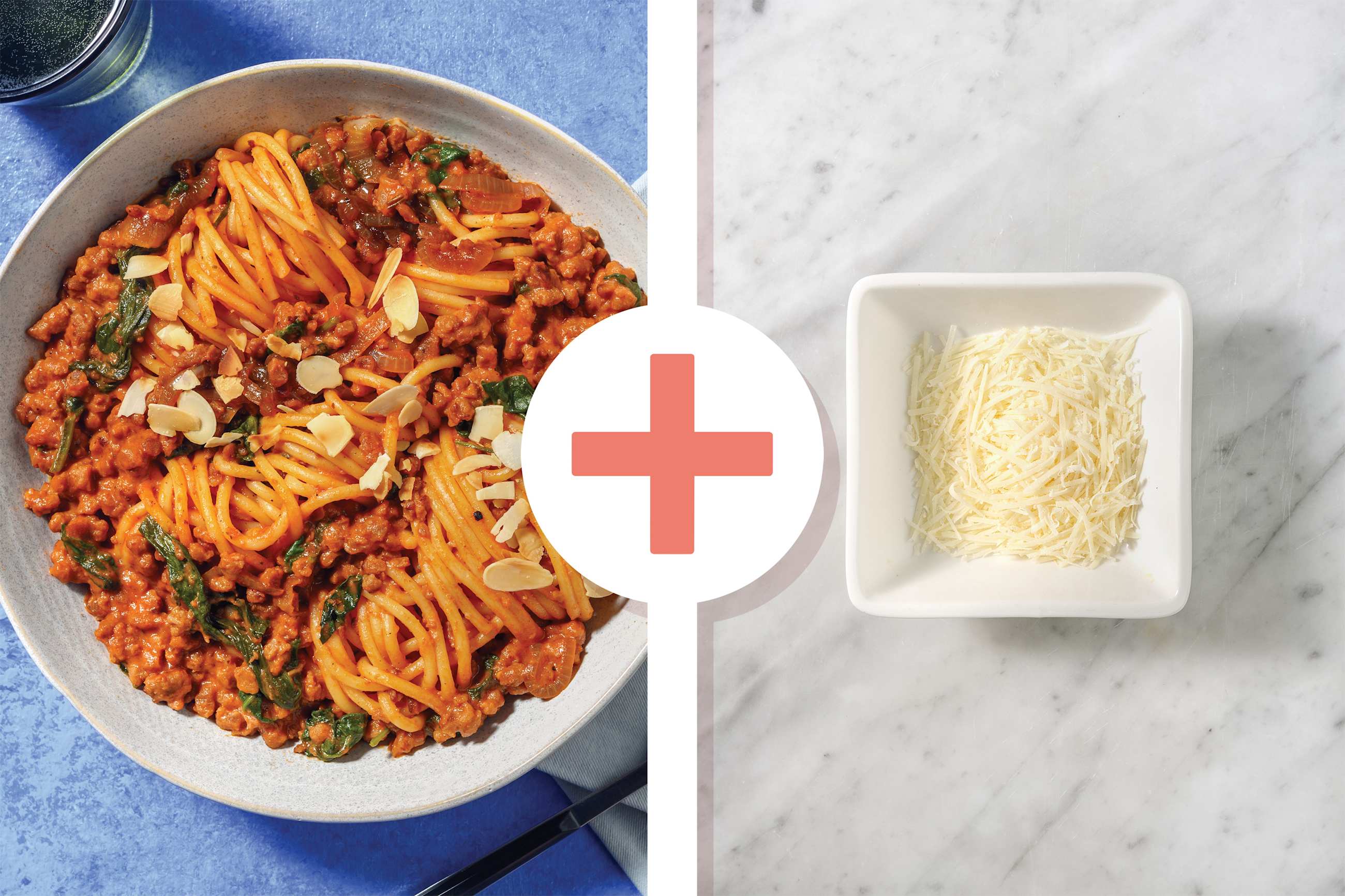 Creamy Tomato, Veggie Mince & Parmesan Spaghetti Recipe | HelloFresh