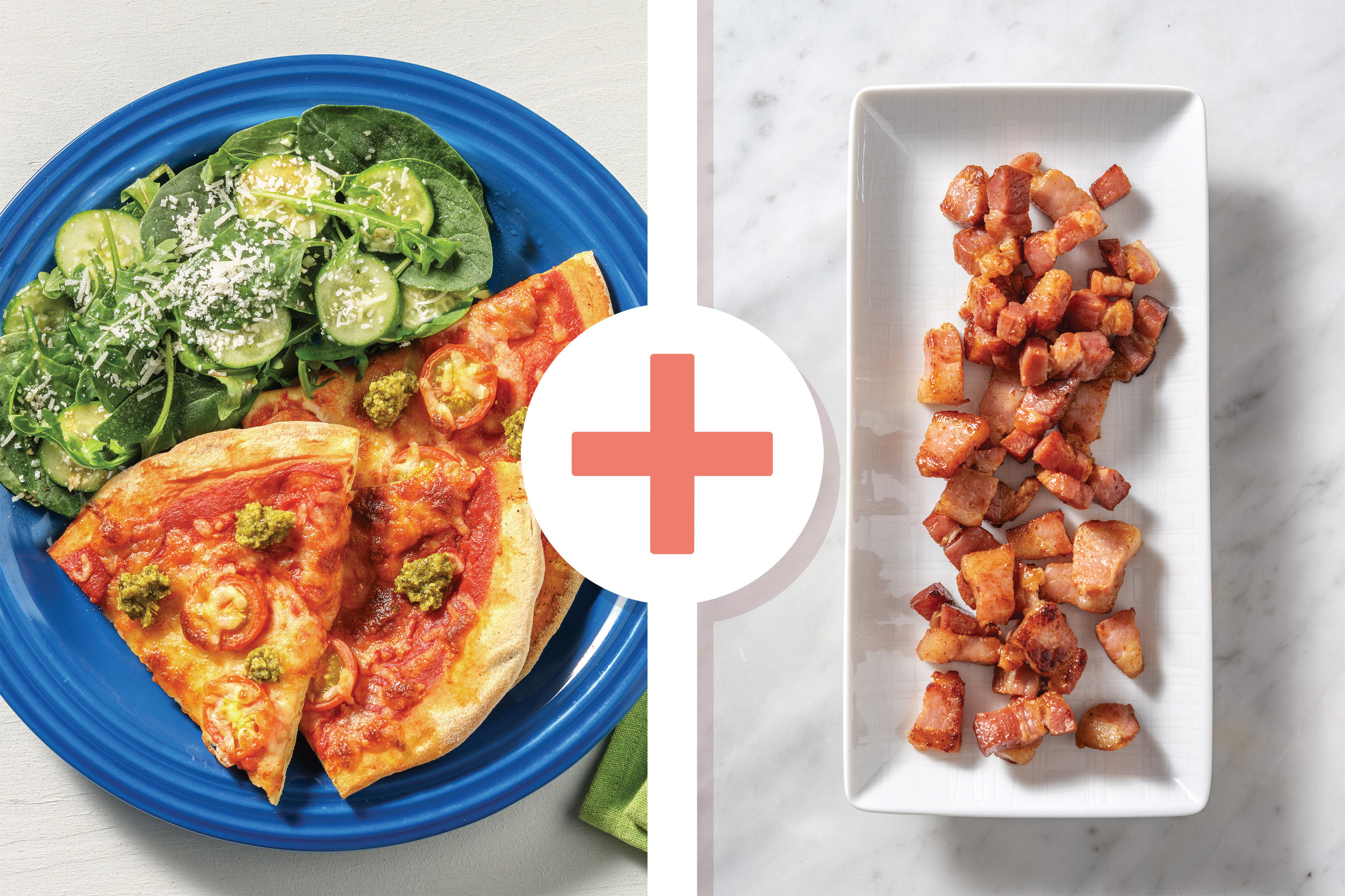 Oven-Ready Margherita, Bacon & Pesto Pizza Recipe | HelloFresh