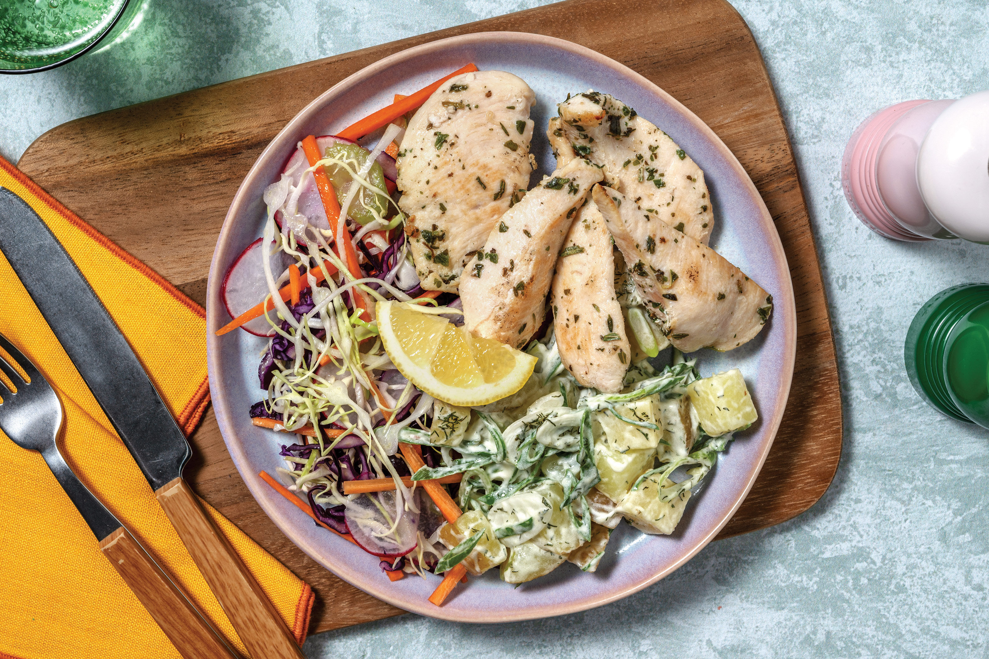 Zesty Honey Chicken Strips & Celery Slaw Recipe | HelloFresh
