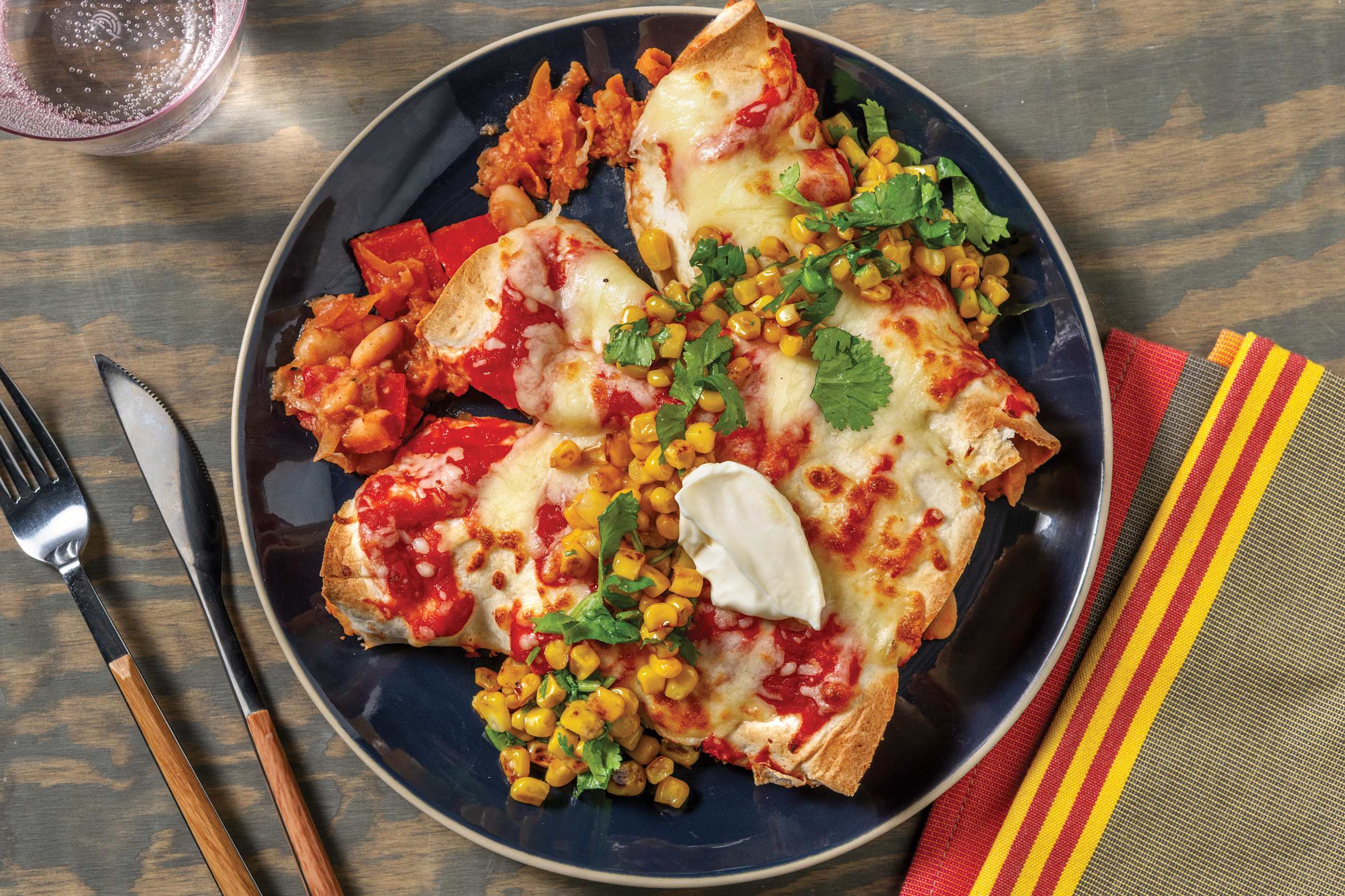 Cheezy White Bean & Capsicum Enchiladas Recipe | HelloFresh