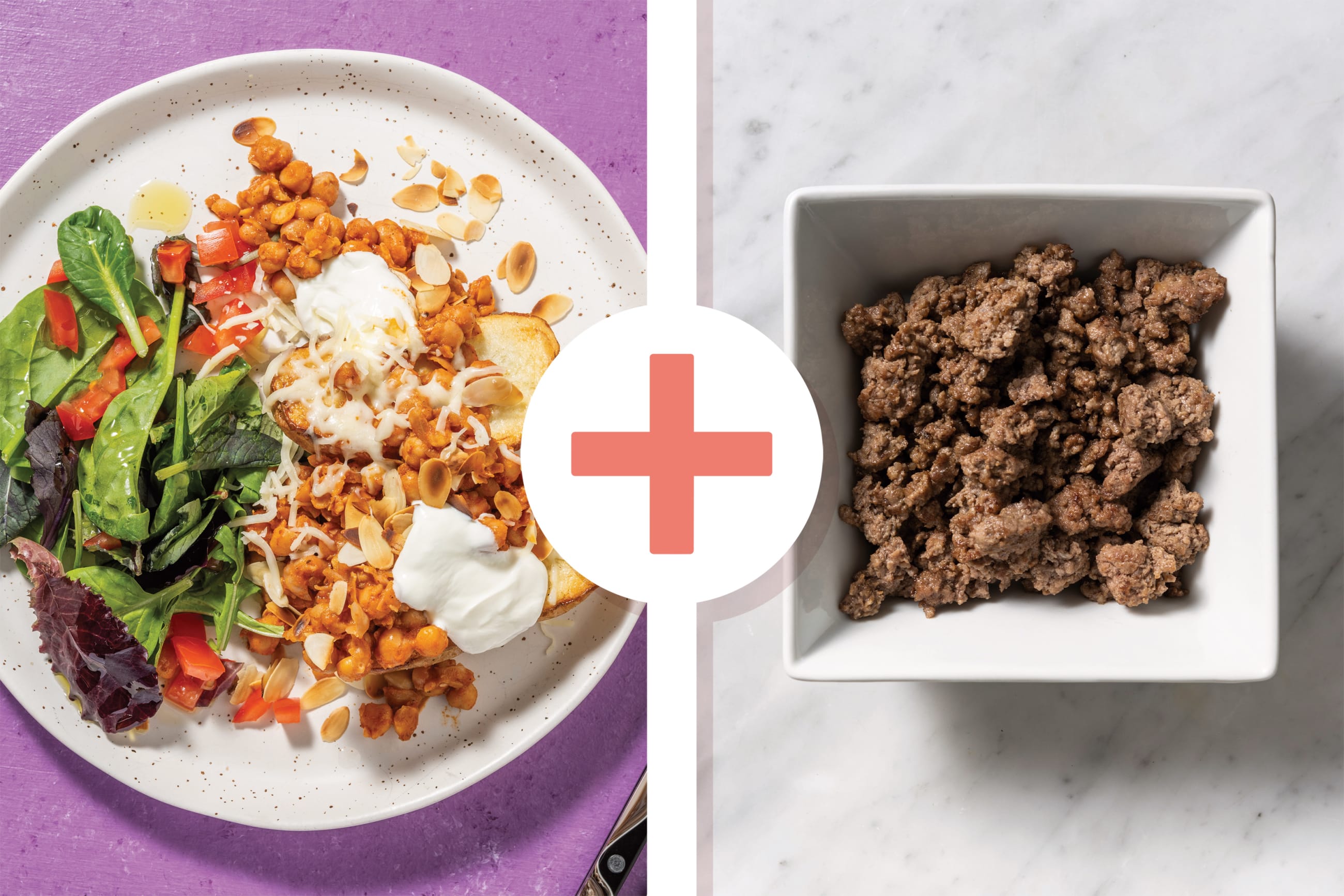 Smashed Chermoula Beef & Chickpea Spuds Recipe | HelloFresh