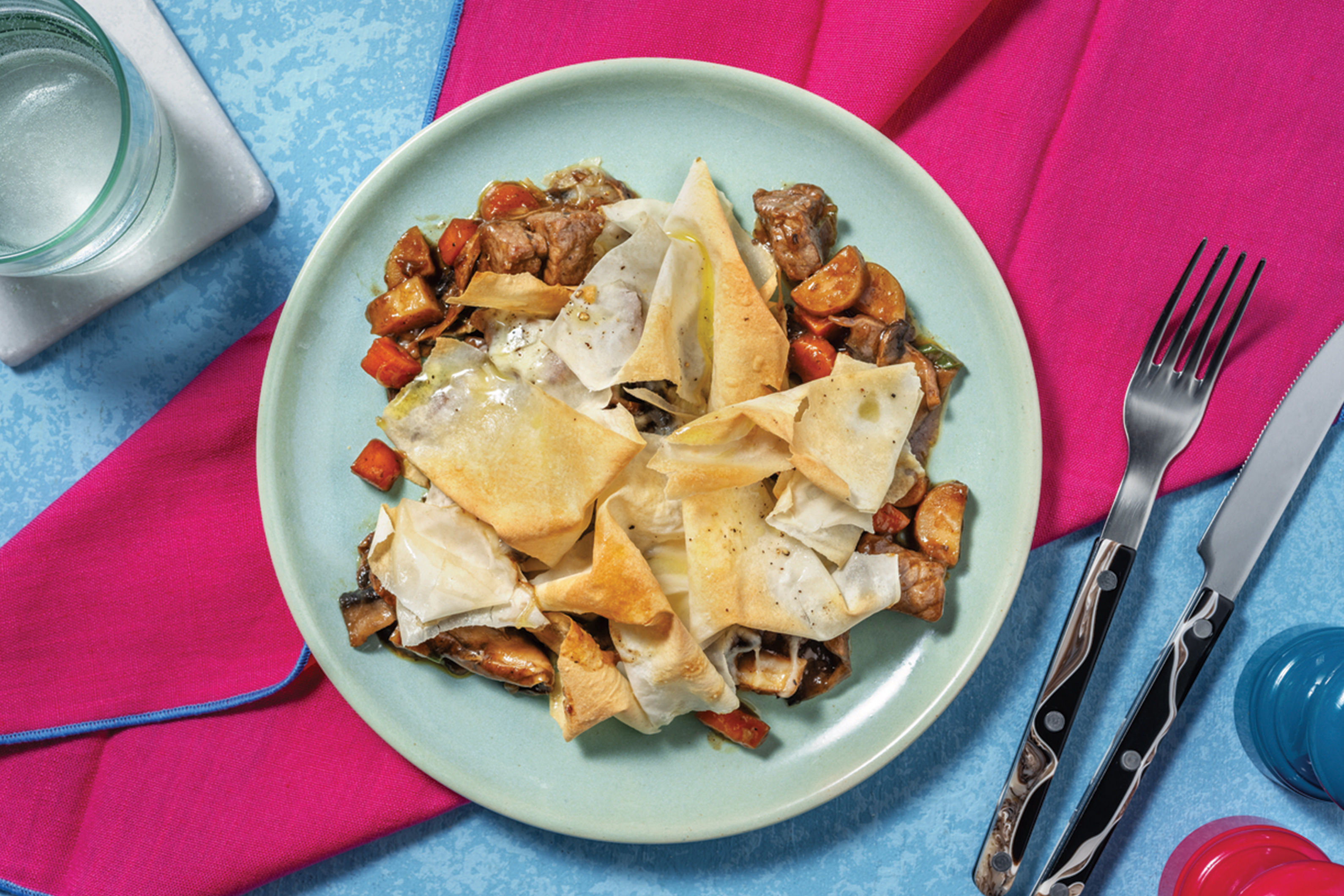 Peppercorn Gravy Beef & Mushroom Filo Pie Recipe | HelloFresh