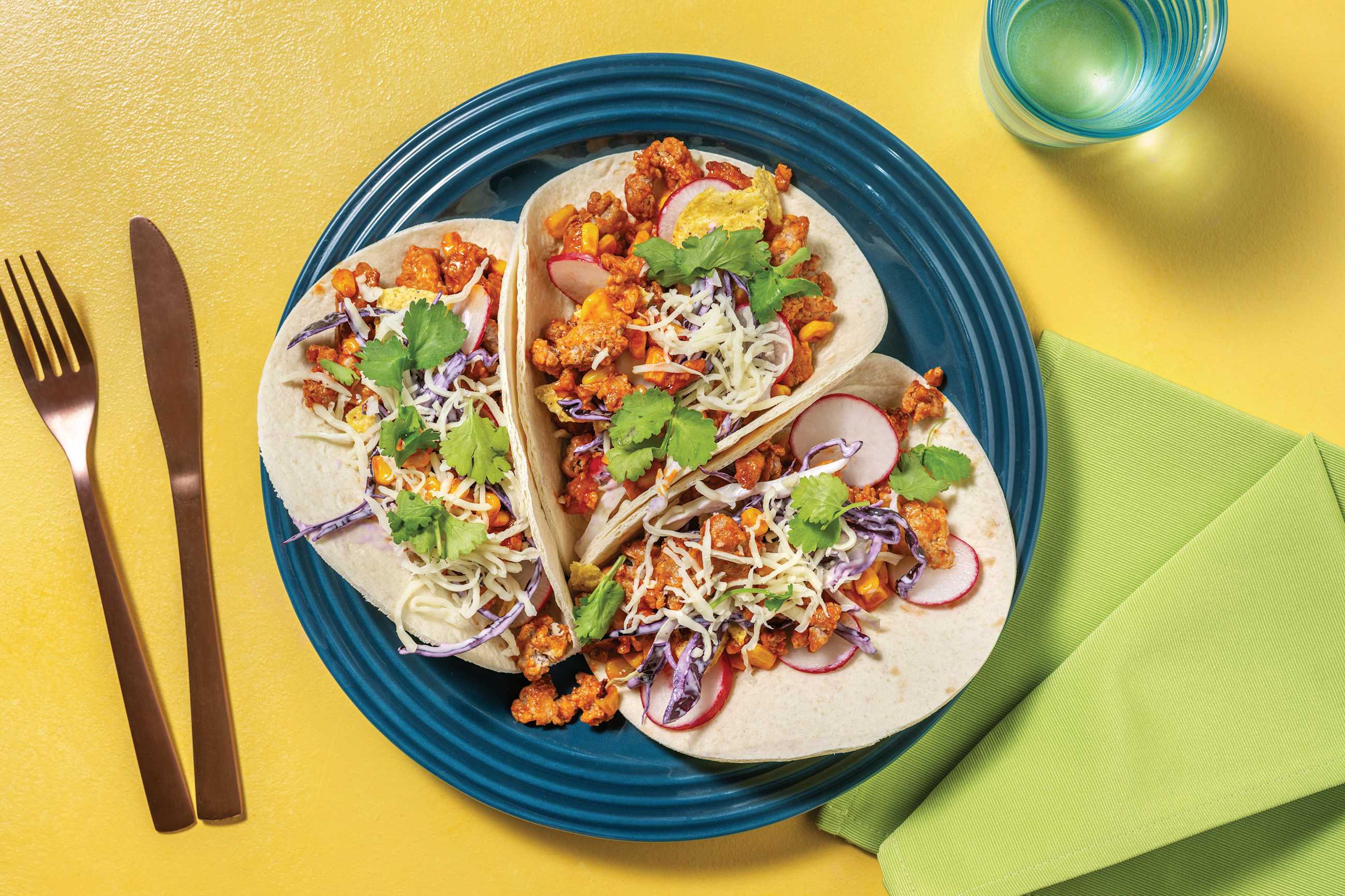 Peri Peri Pork & Slaw Tacos with Cheddar & Crushed Corn Chips Recipe ...