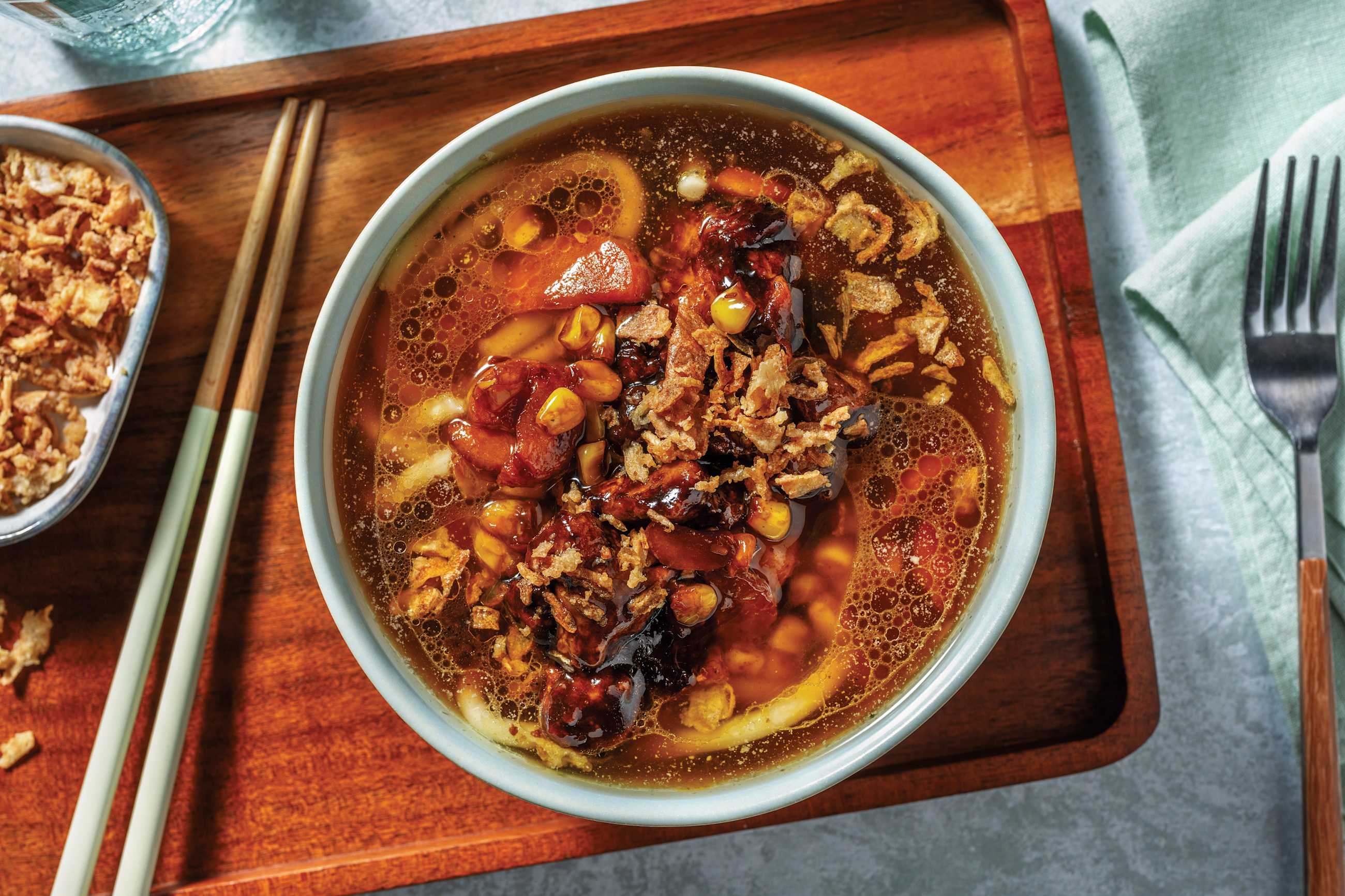 Chicken & Char Siu Udon Noodle Broth Recipe | HelloFresh