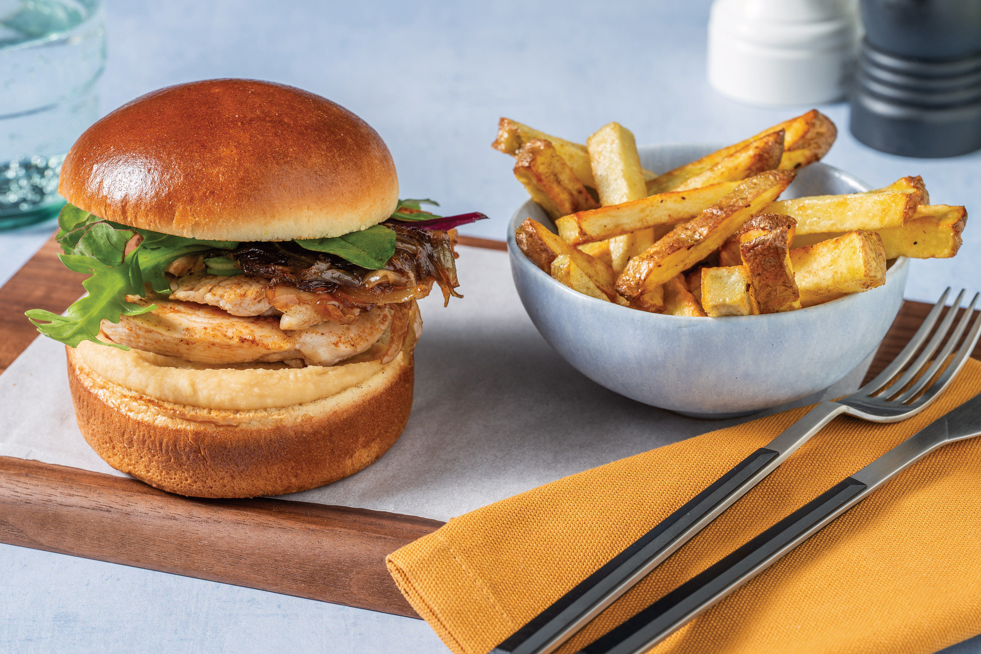 Middle Eastern Chicken Burger & Zesty Fries Recipe | HelloFresh