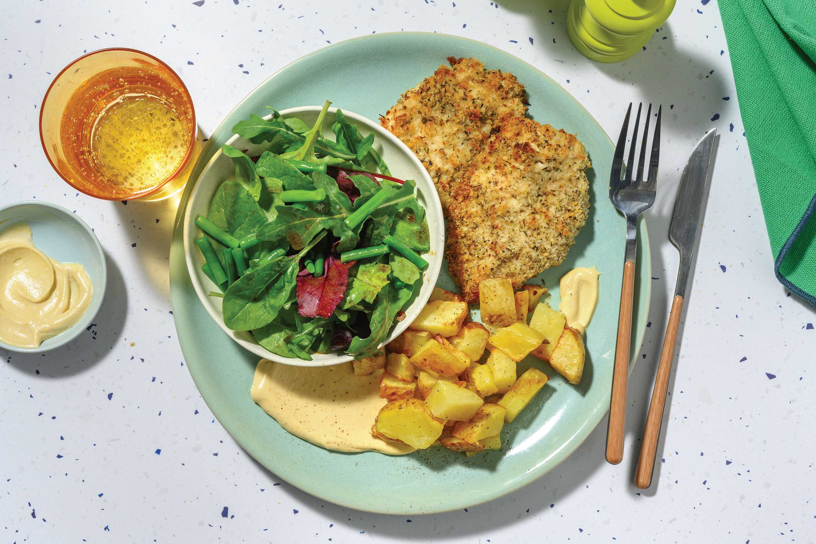Easy Herby Crusted Chicken & Roast Potatoes Recipe | HelloFresh