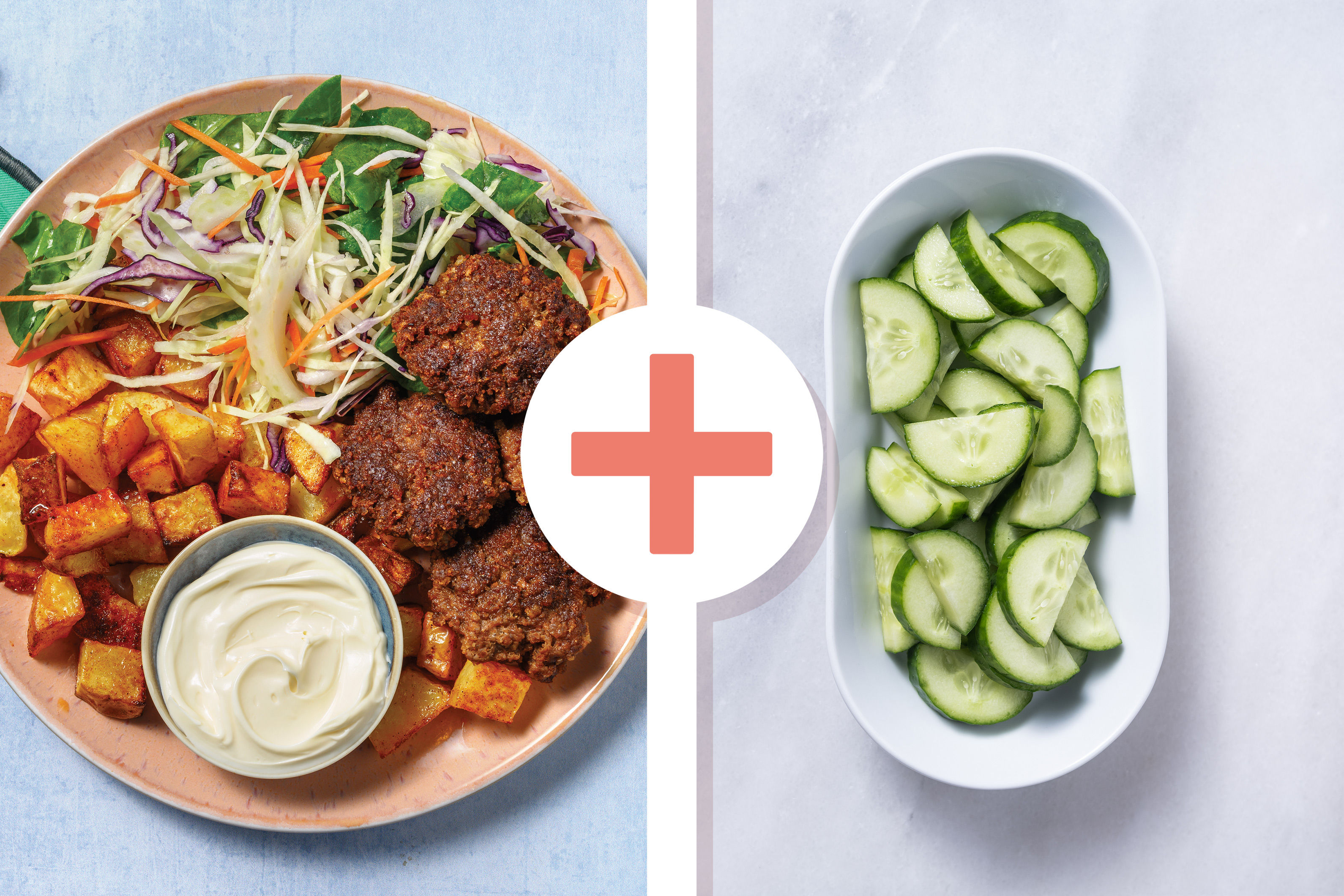 Indian-Spiced Beef Rissoles & Bombay Potatoes Recipe | HelloFresh
