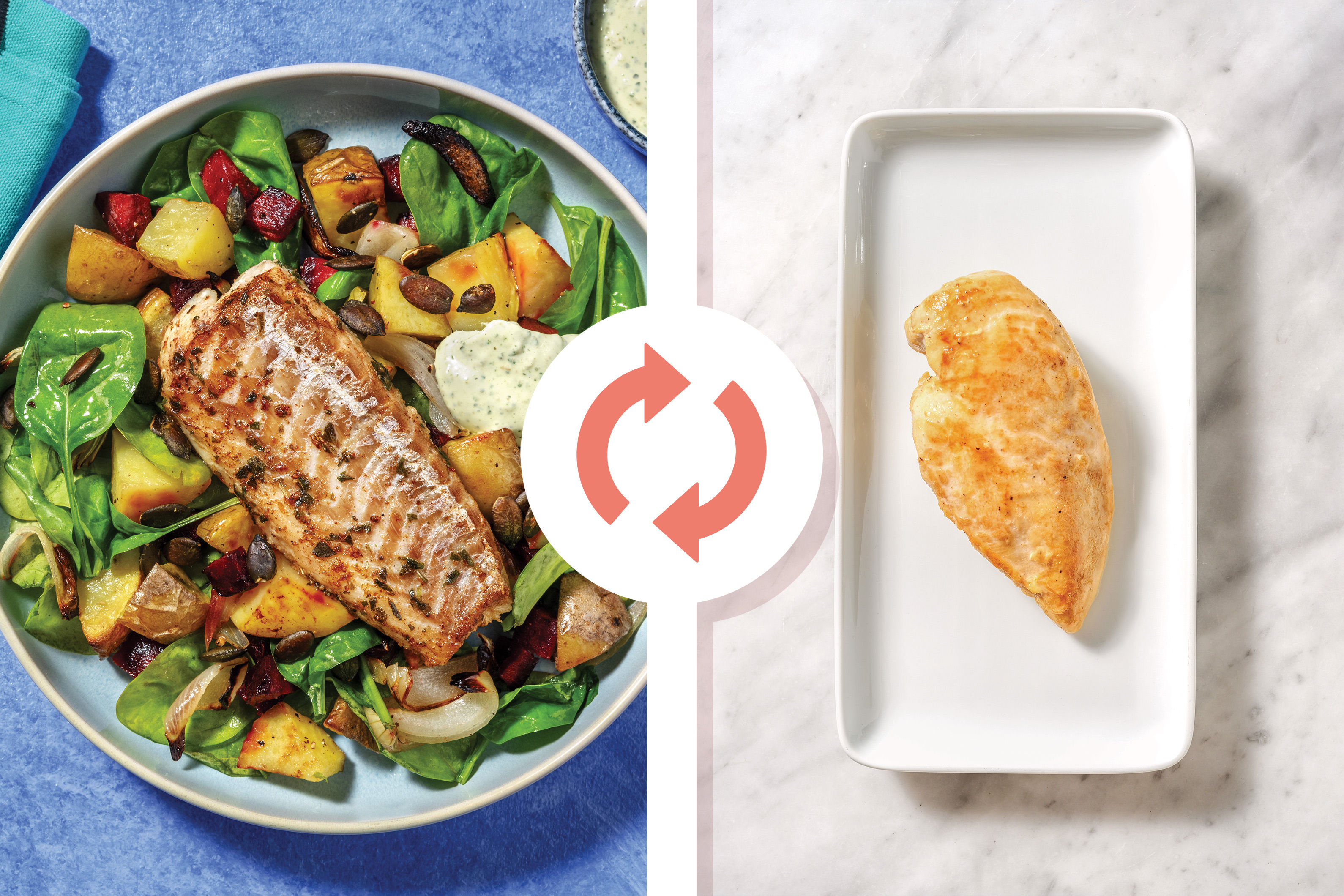 Tuscan-Style Chicken & Roast Veggie Toss Recipe | HelloFresh