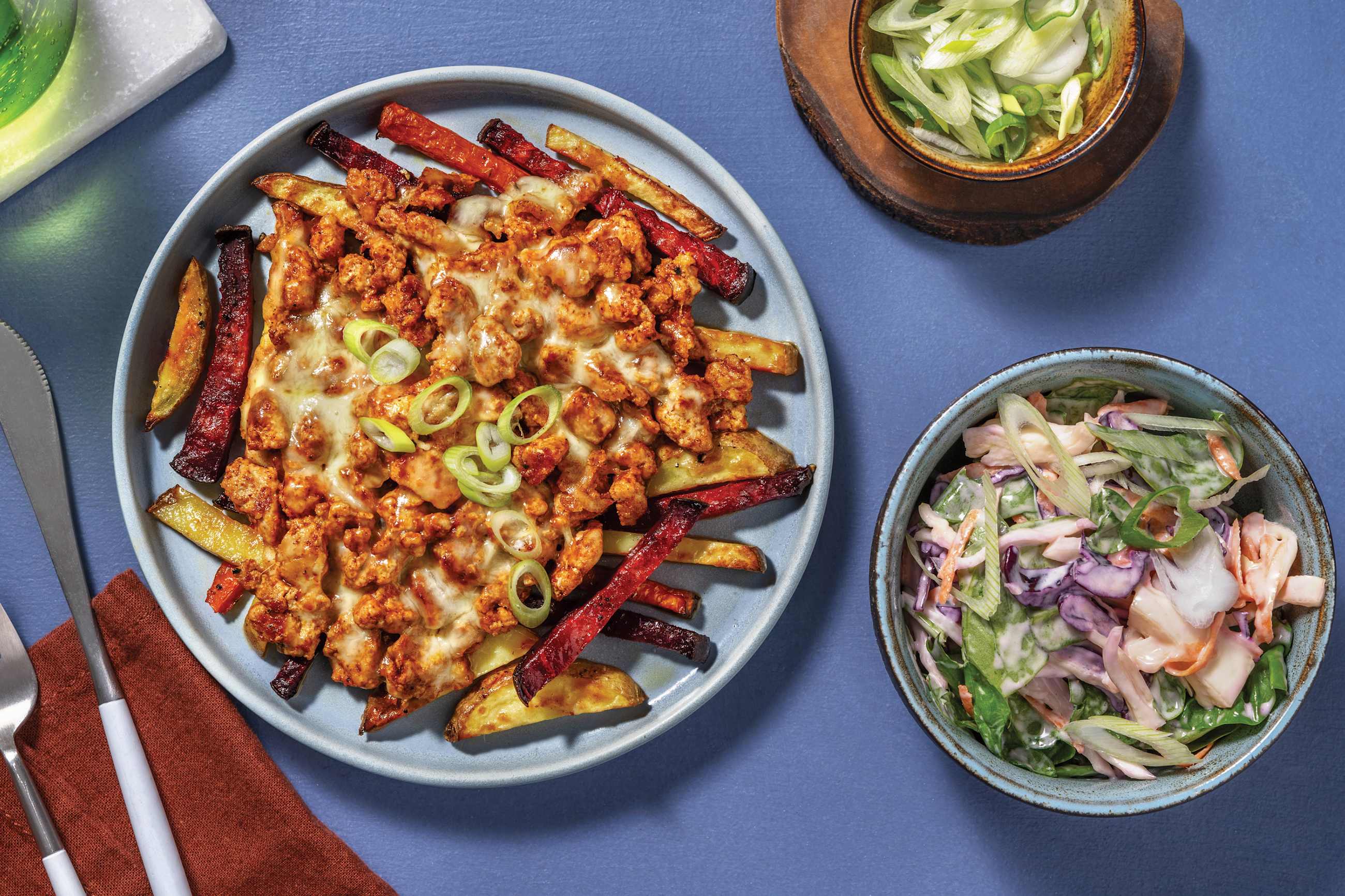 BBQ Sriracha Pork & Rainbow Veggie Fries Recipe | HelloFresh