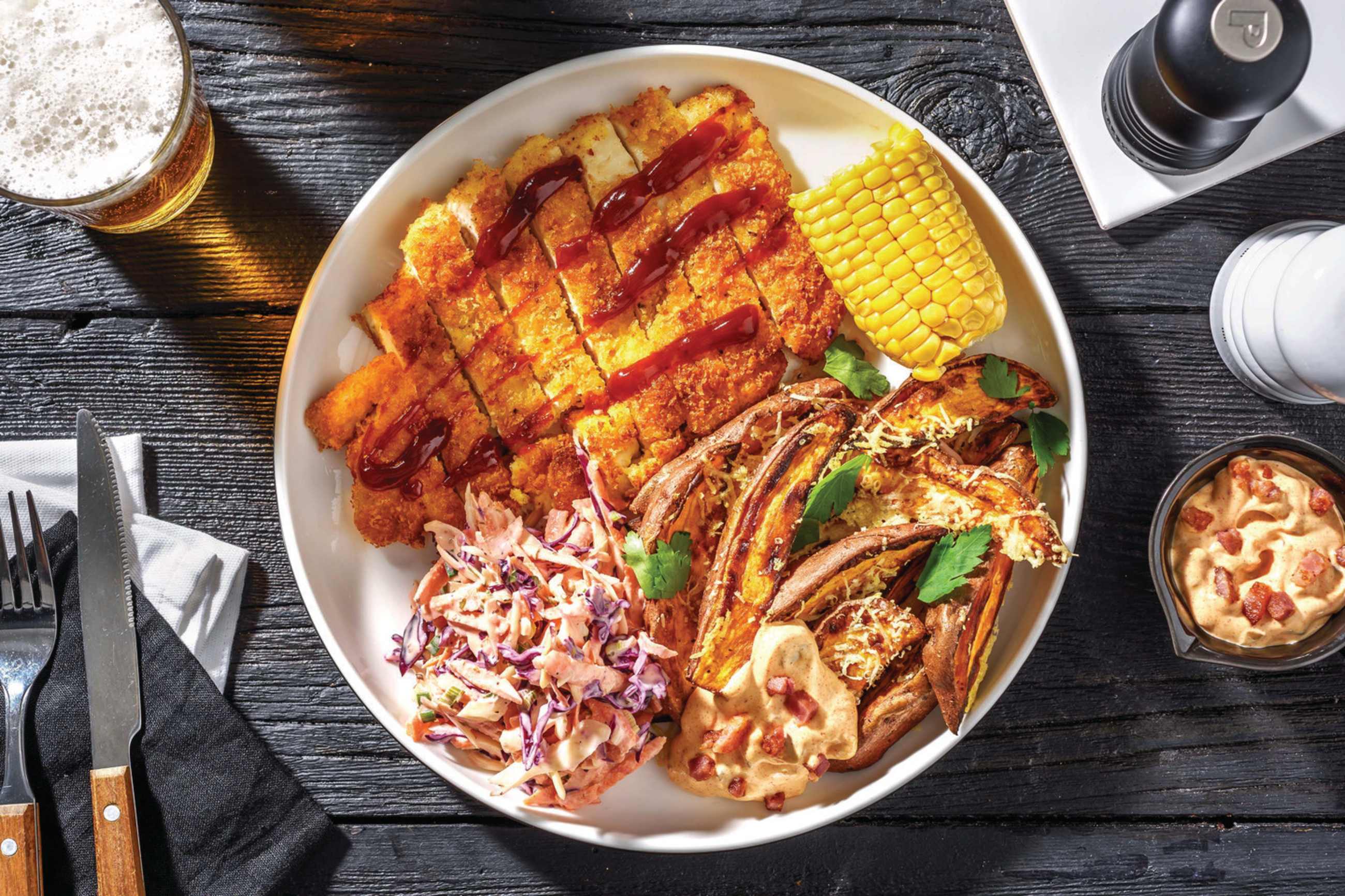 BBQ Chicken Schnitzel & Ranch Slaw Recipe | HelloFresh