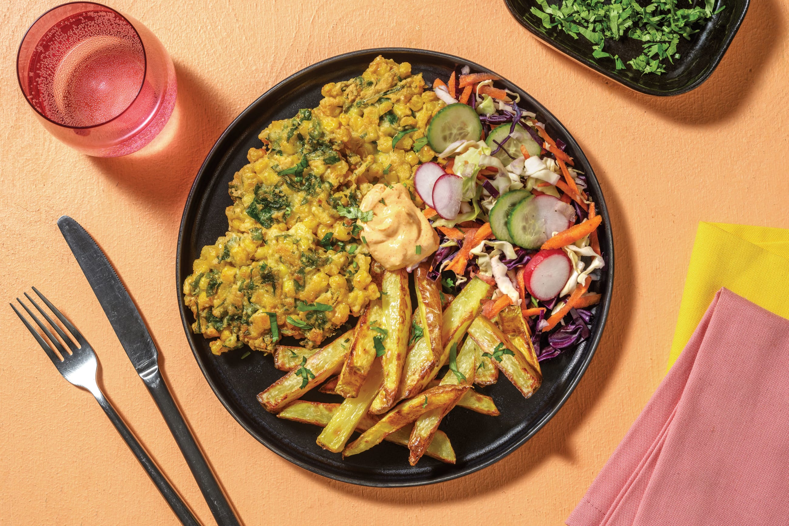 Mexican Corn Fritters & Fries Recipe | HelloFresh