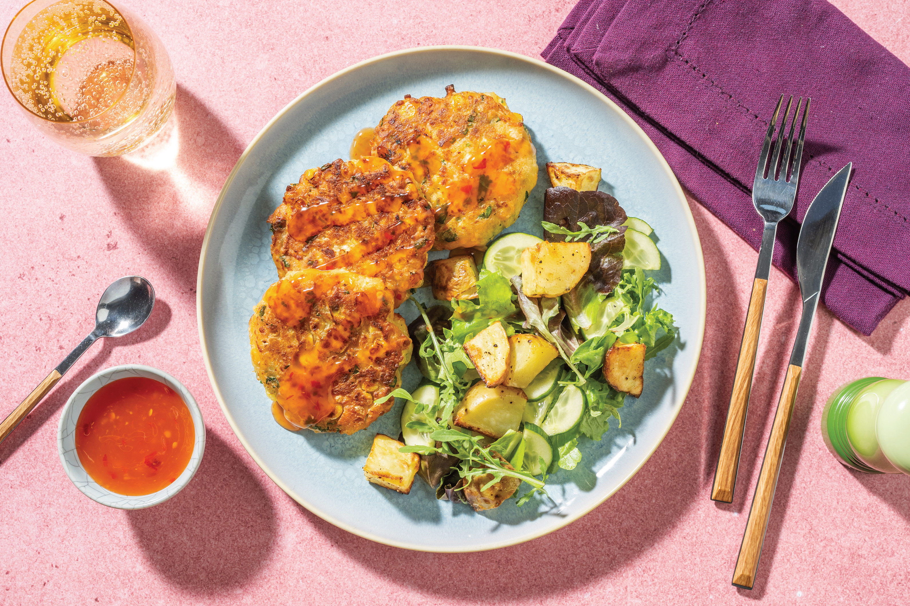 Haloumi, Veggie & Sweet Chilli Fritters Recipe | HelloFresh