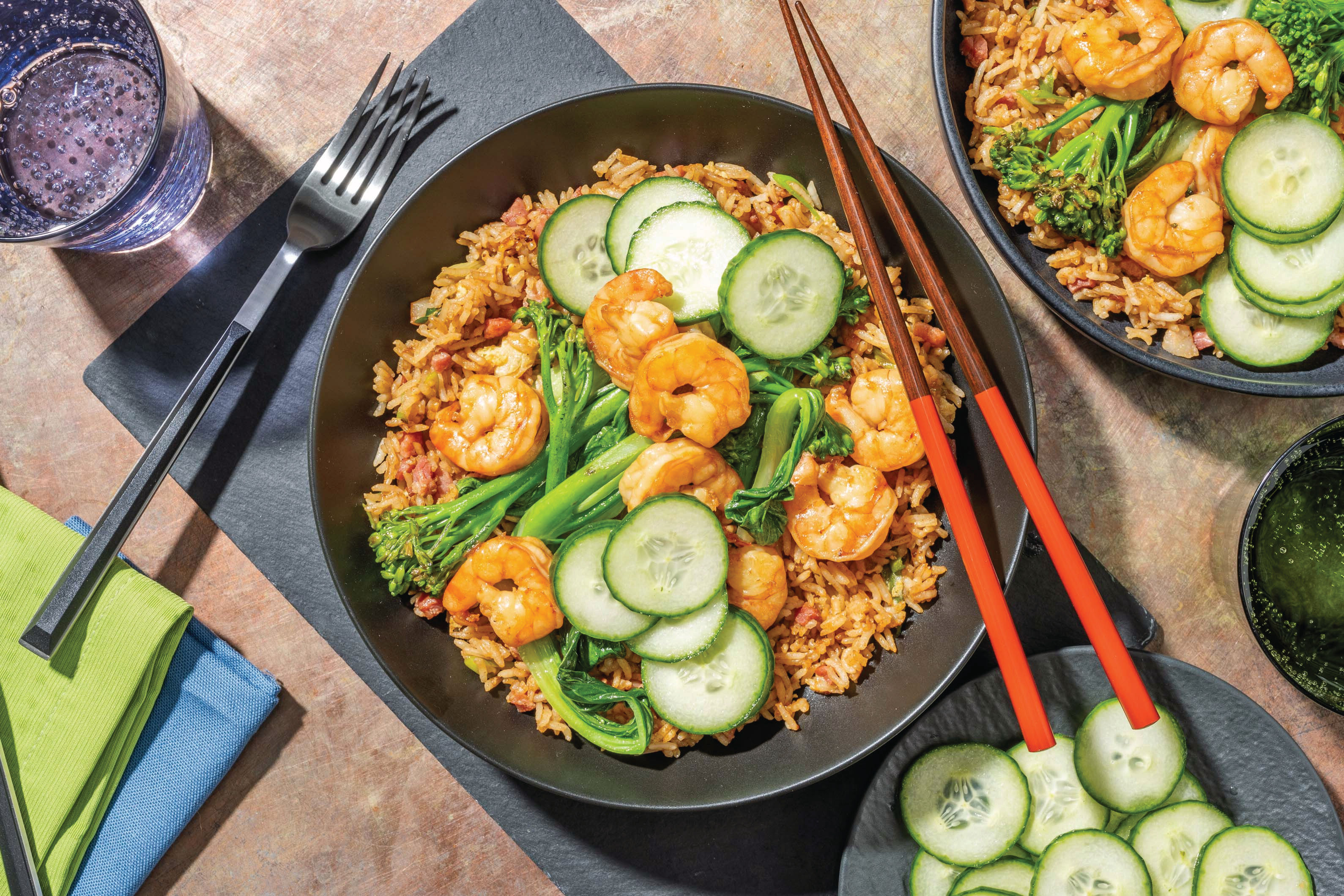 Crispy Sweet-Soy Prawns & Bacon Fried Rice Recipe | HelloFresh