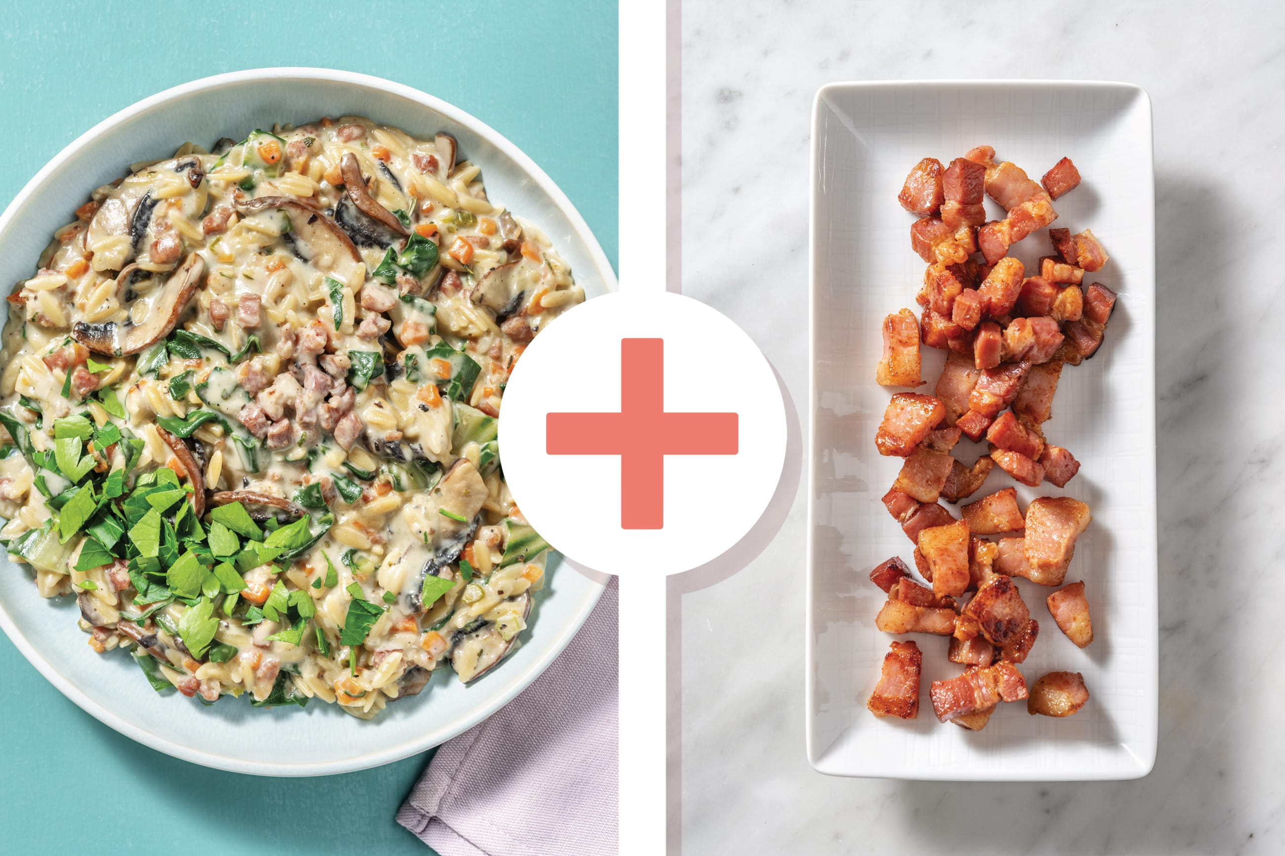 One-Pan Double Bacon & Creamy Mushroom Pasta Recipe | HelloFresh