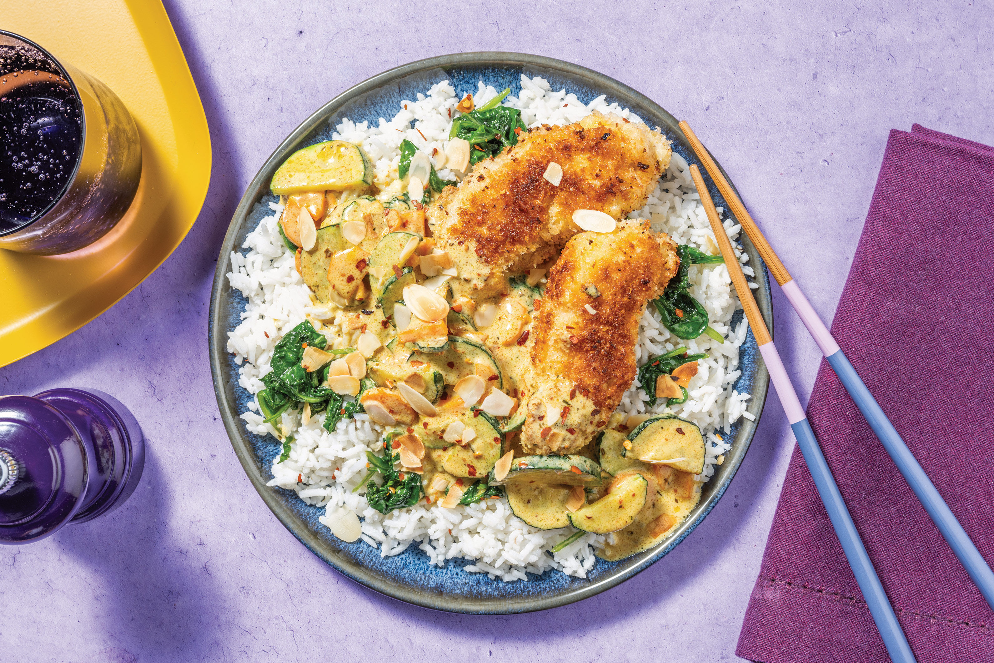 Plant-Based Chick'n & Mumbai Curry Veggies Recipe | HelloFresh