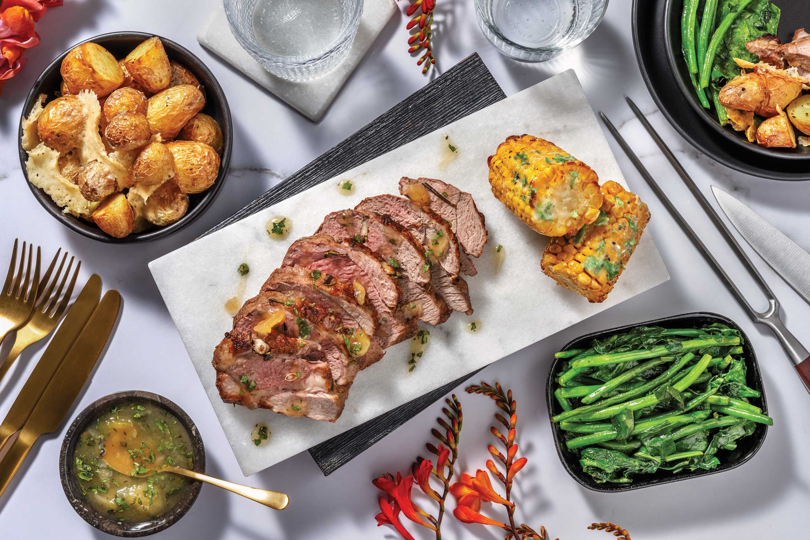 Rosemary-Garlic Lamb & Mint Sauce Feast Recipe | HelloFresh