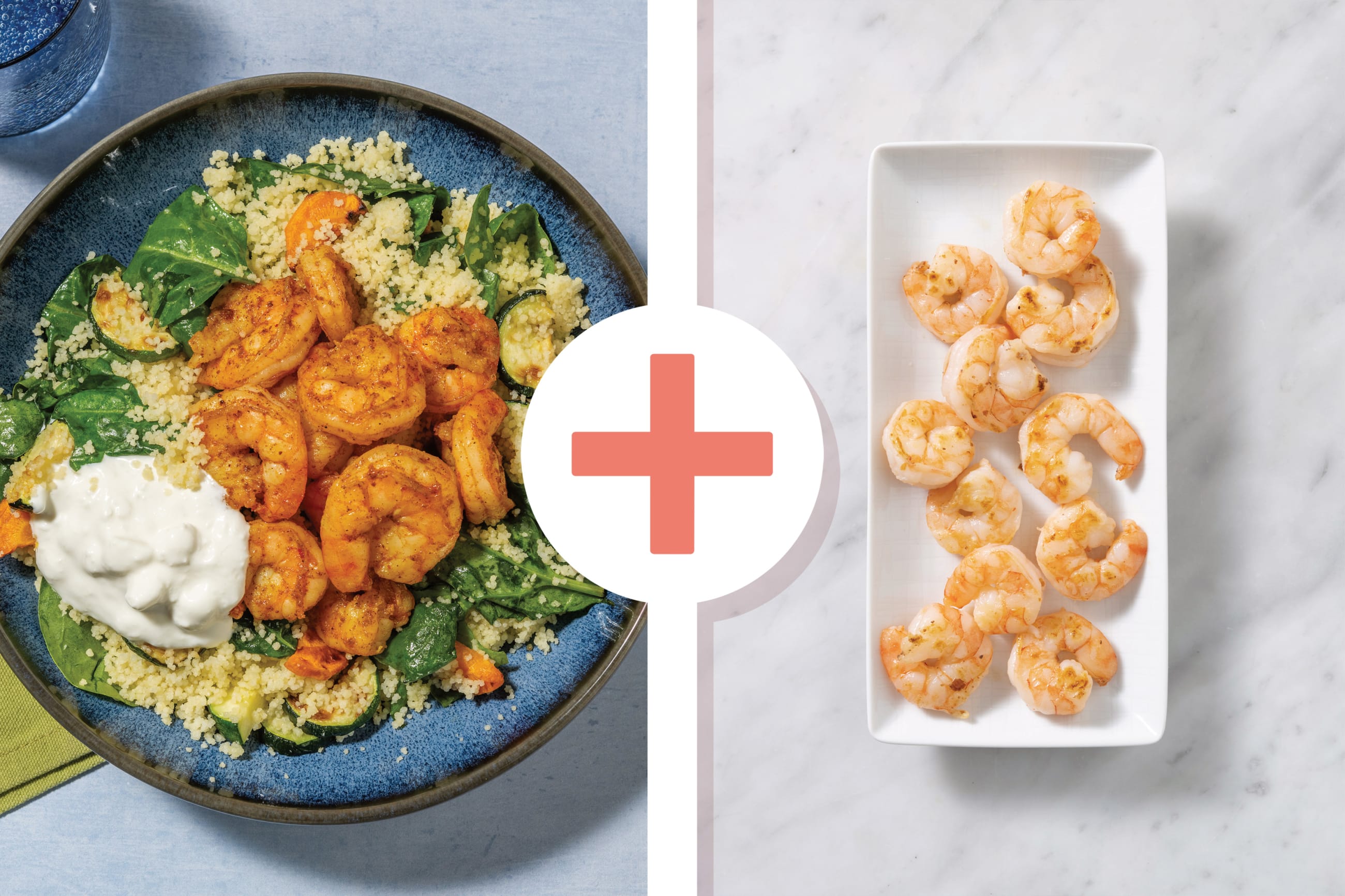 Double Peri-Peri Prawns & Roast Veggie Couscous Recipe | HelloFresh