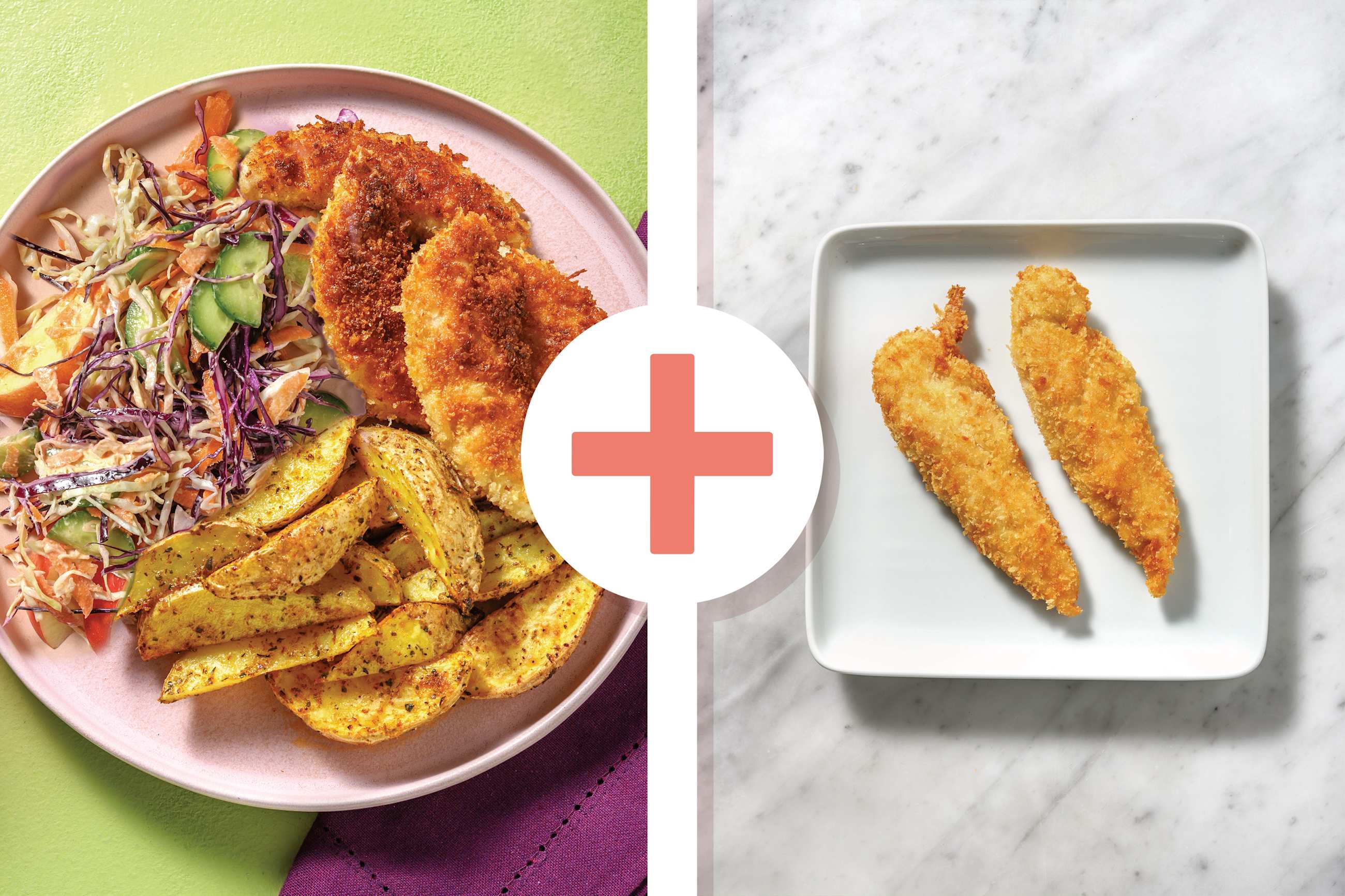 Double Plant-Based Chick'n Tenders & Cucumber Slaw Recipe | HelloFresh